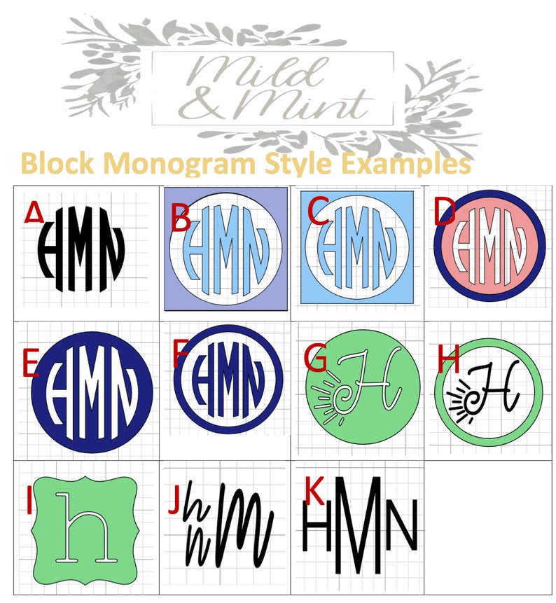 Custom Block Monograms - Etsy