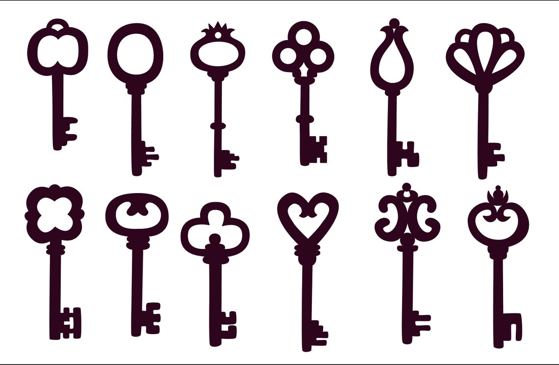 Keys vector icons set eps svg ai png clip art isolated | Etsy