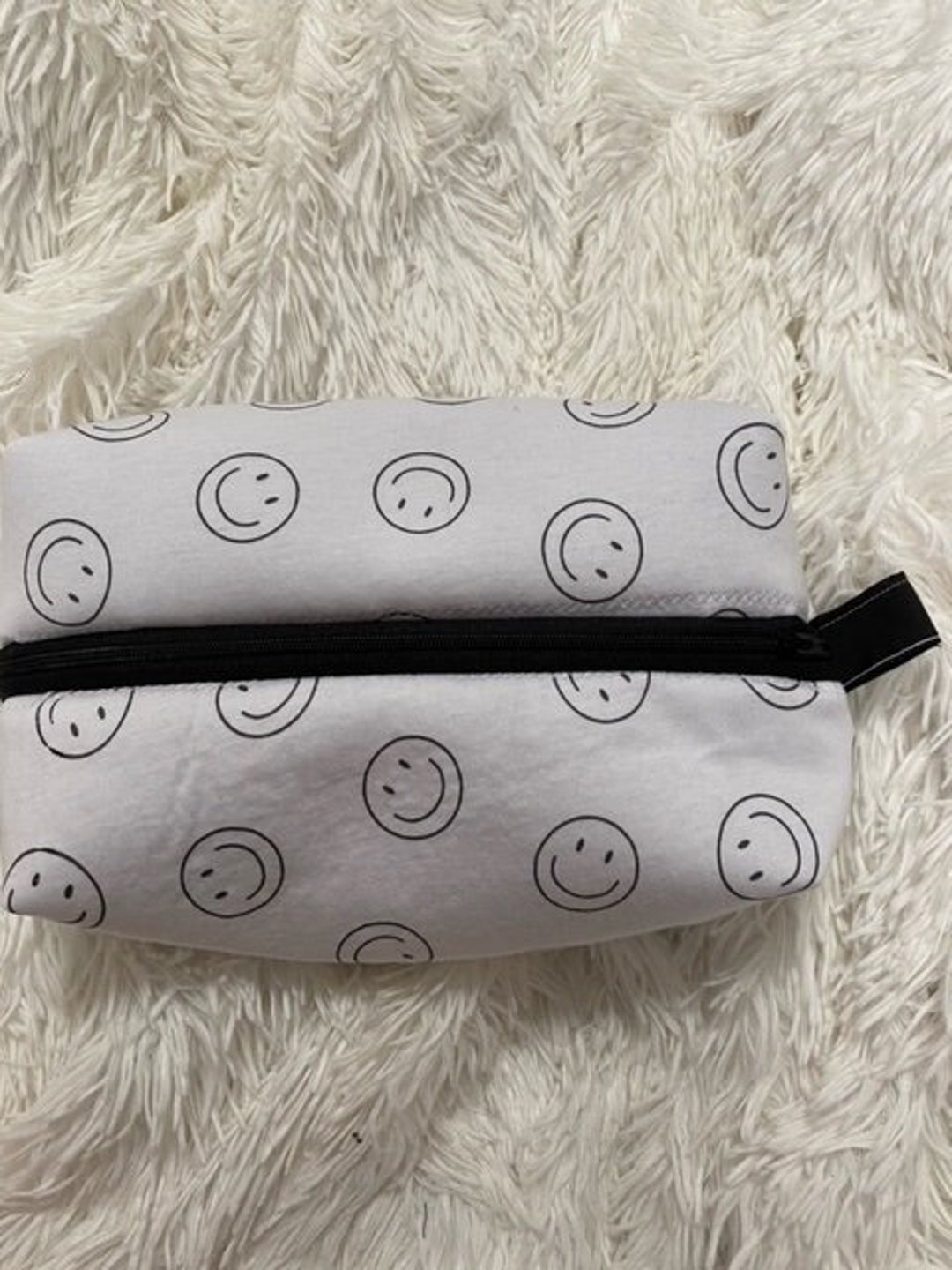 Smiley Face Boxy Makeup Bag/ Super Durable Bag That Was Hand Sewn Makes ...
