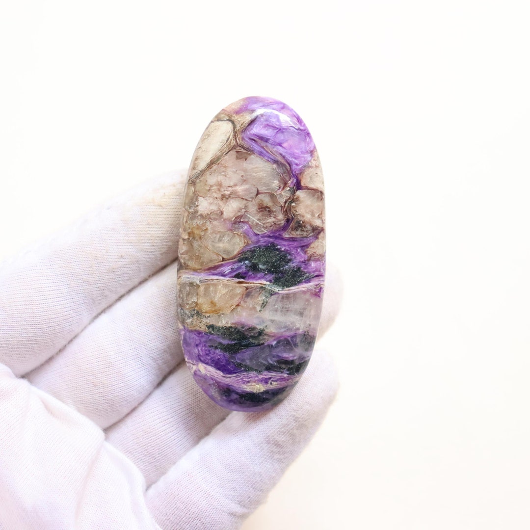Rare Charoite Palmstone, Natural Charoite Stone From Russia, High ...