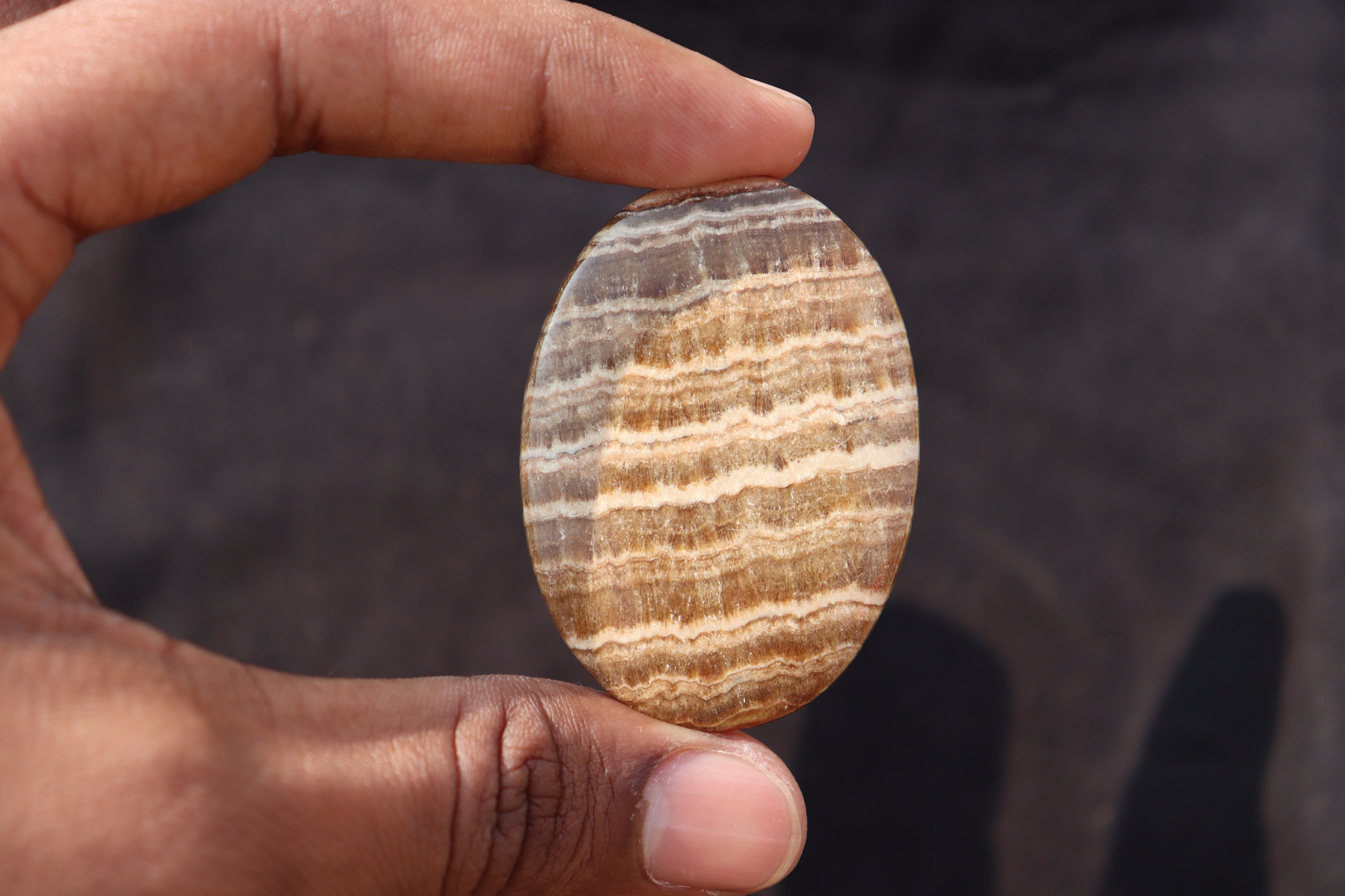 Natural Yellow banded aragonite cabochon stone. healing stone | Etsy
