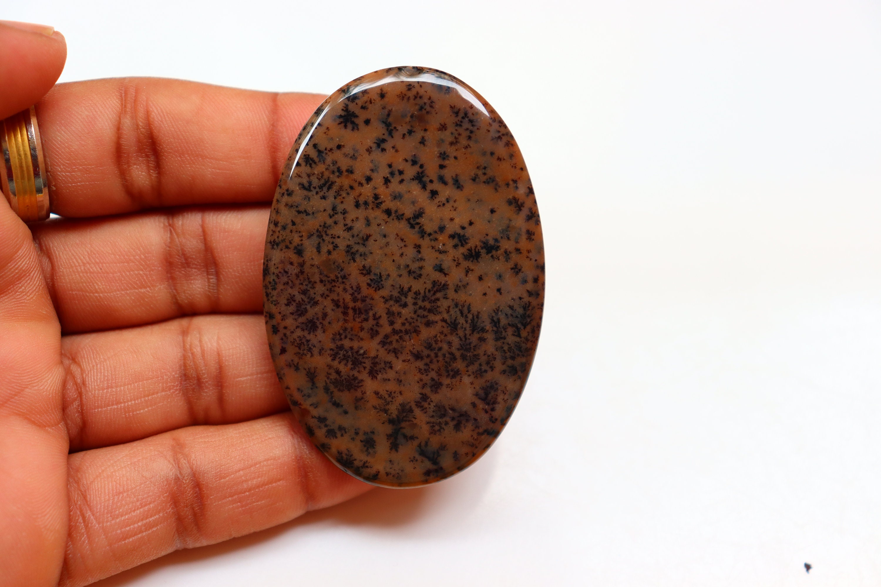Natural Honey Dendrite Agate Cabochon, Big Size, Honey Dendrite Agate ...