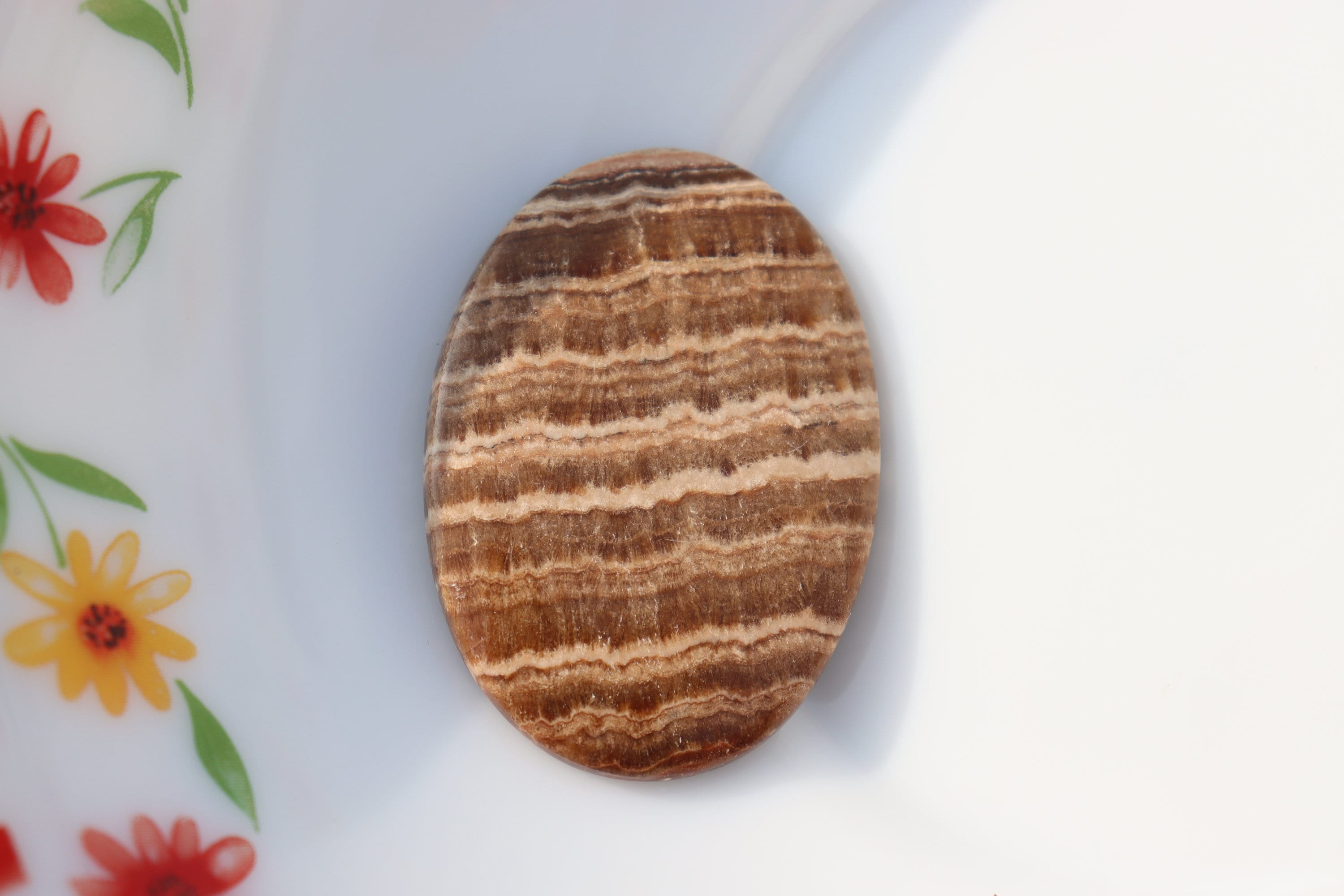 Natural Yellow Banded Aragonite Cabochon Stone. Healing Stone, Polished ...
