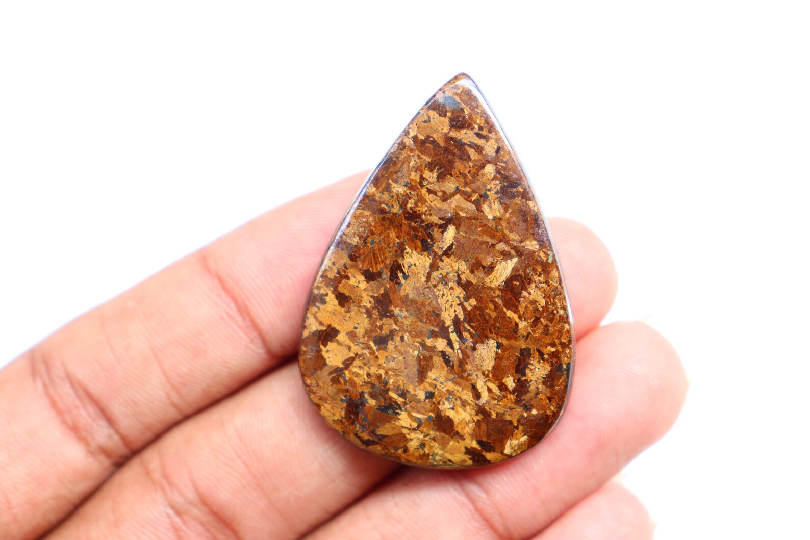 Luminous Bronzite Cabochon Shimmering Golden Swirls Bronzite | Etsy