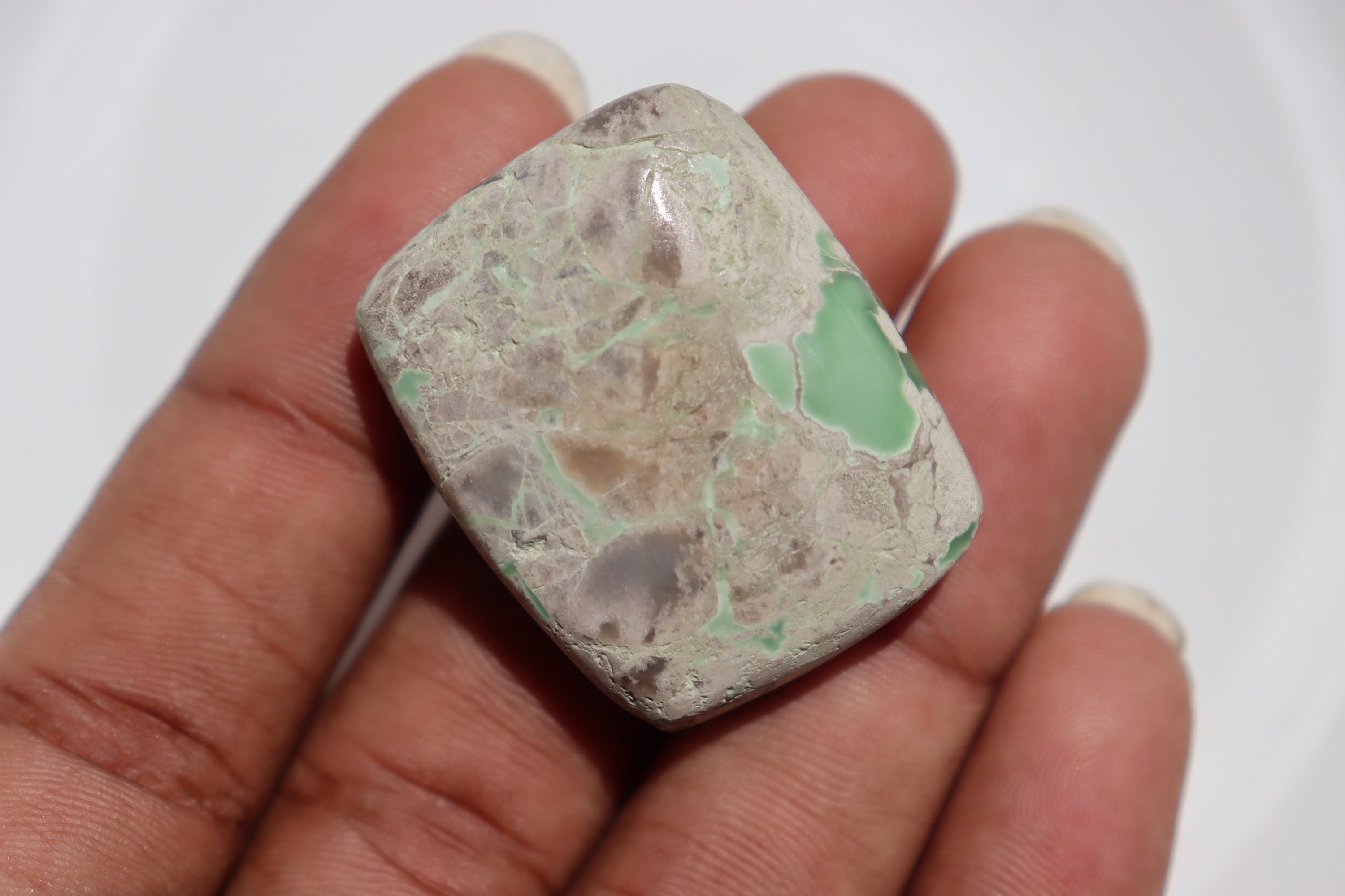 Variscite Palm Stone, Variscite Pocket Stone, Green Variscite Gemstone ...