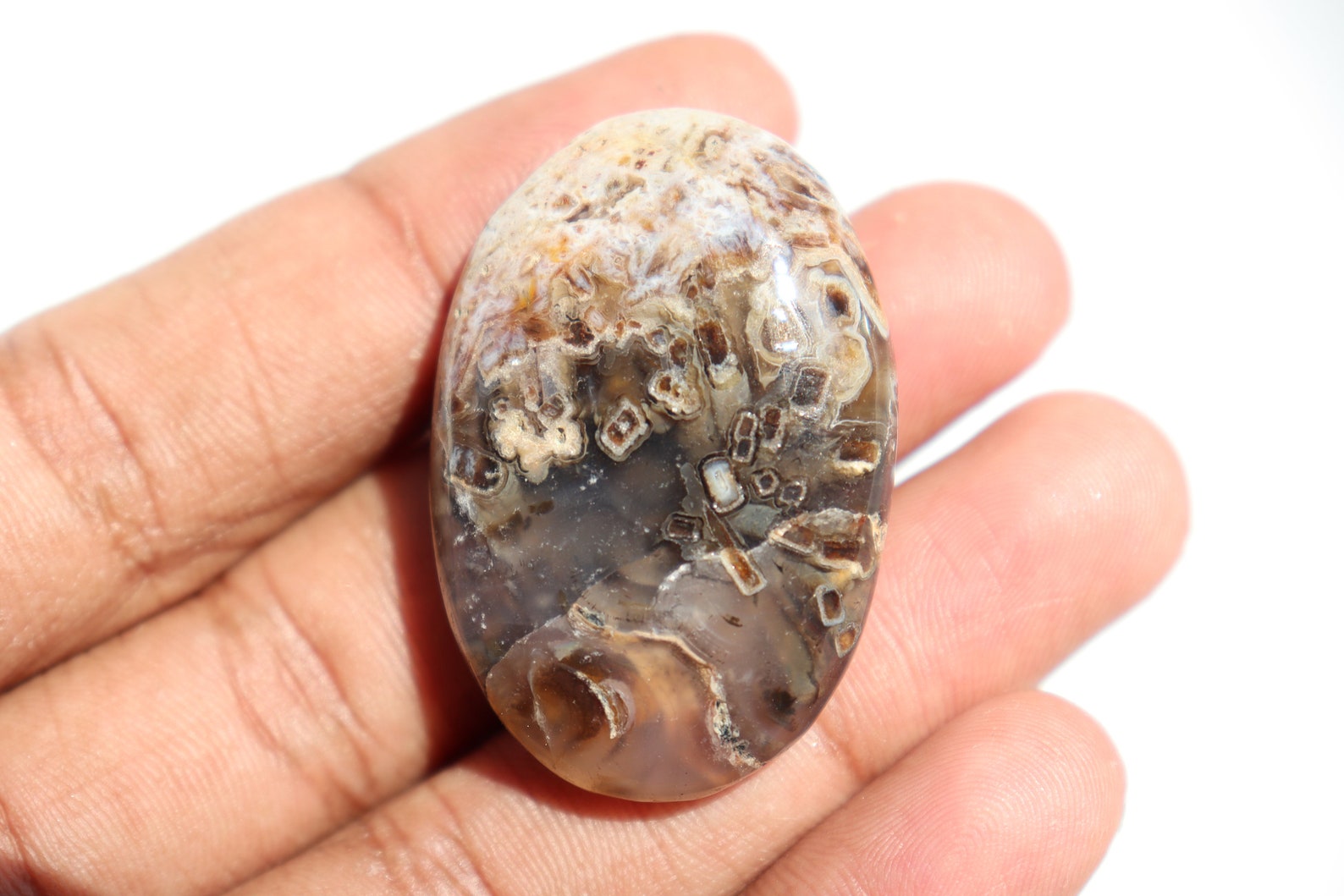 Natural Turkish Stick Agate Palm Stone, Crystal, Gemstone, Palm Stone ...