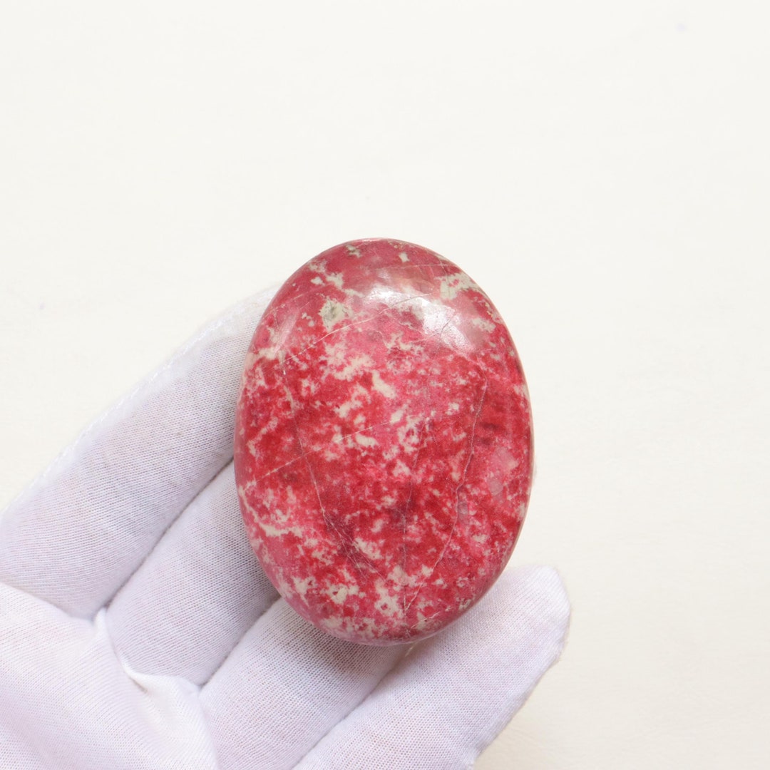 Rare Pink Thulite Palmstone, Natural Thulite Stone From Norway, Crystal ...