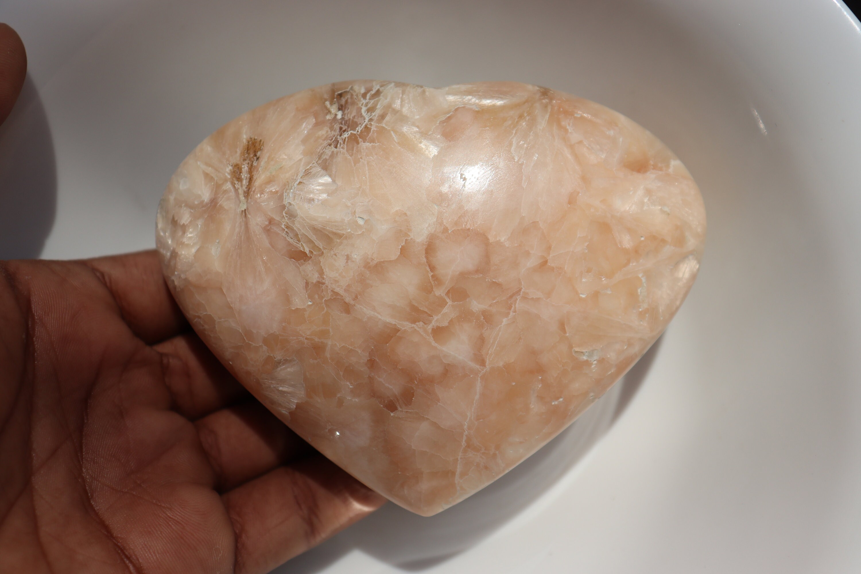 XXL Peach Stilbite Heart the Stone With Lots of Healing - Etsy