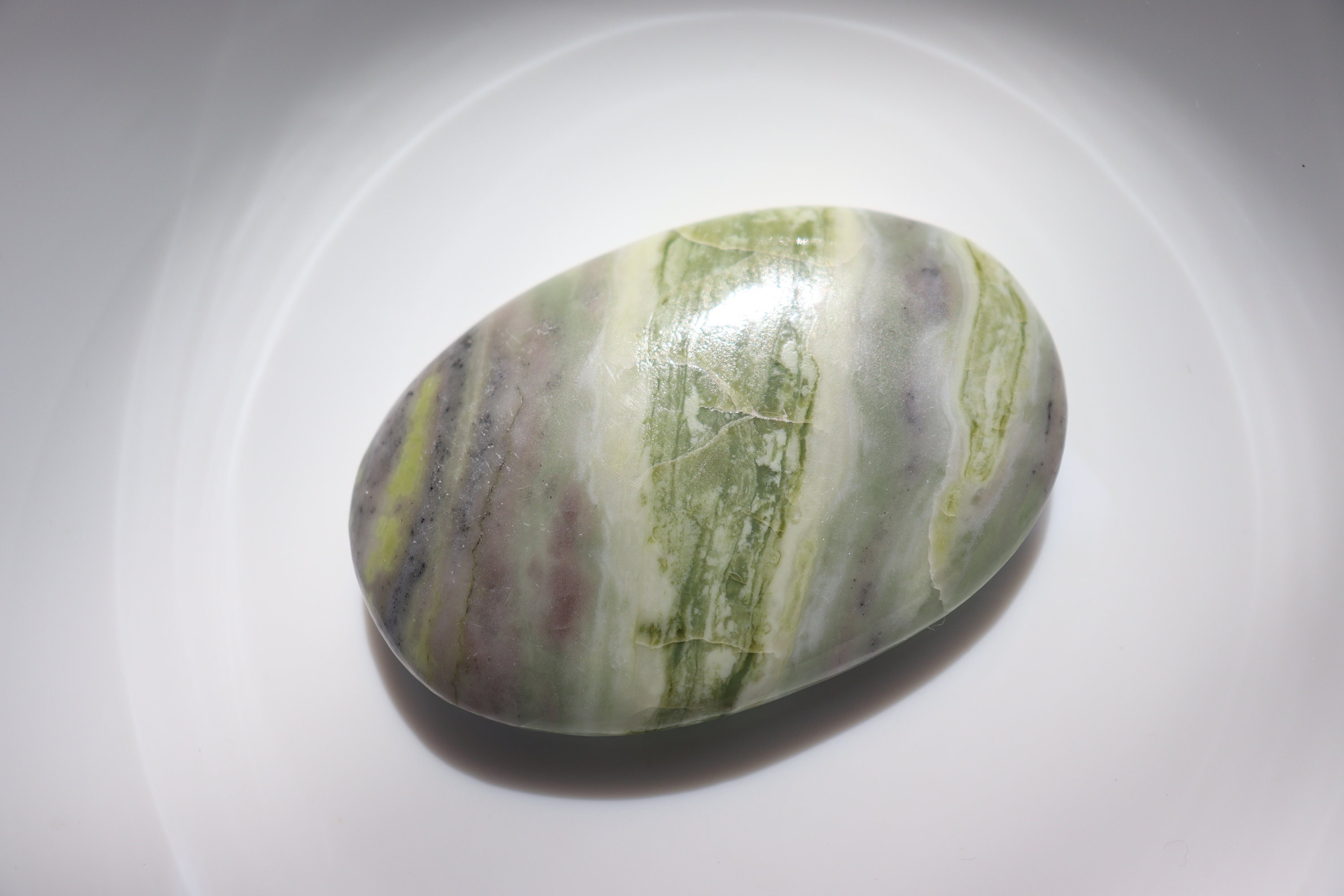 Green Serpentine Palm Stone Banded Green Serpentine Palm | Etsy