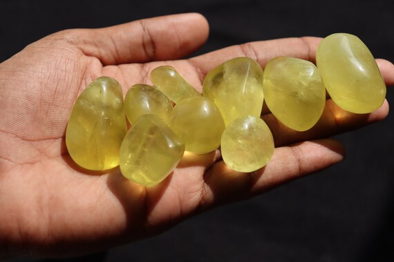 Lemon Quartz Crystal Tumbled Stones Healing Crystals and | Etsy