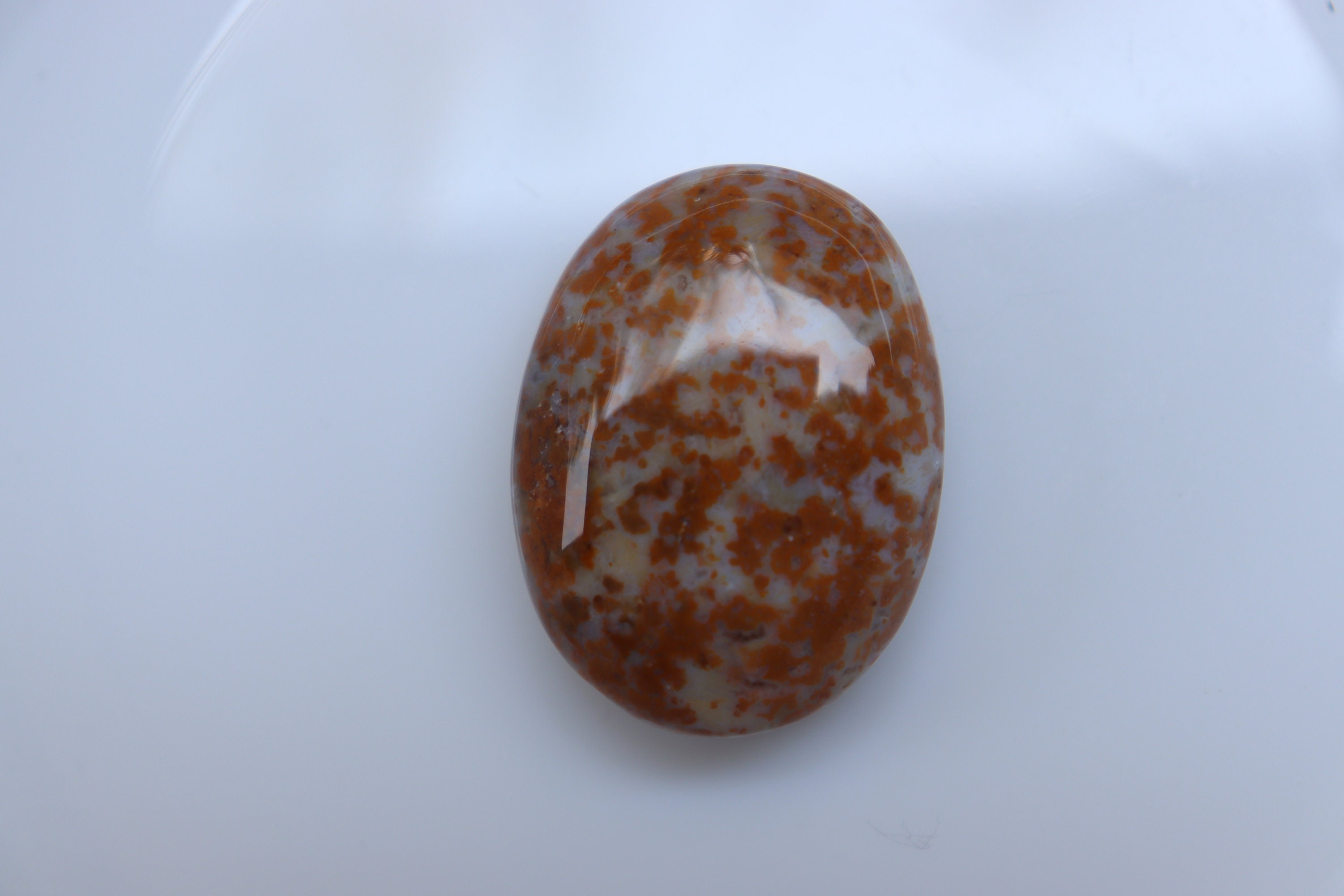 Polka Dot Agate, Palm Stone, Gemstone, Natural Polka Dot Agate, Healing ...