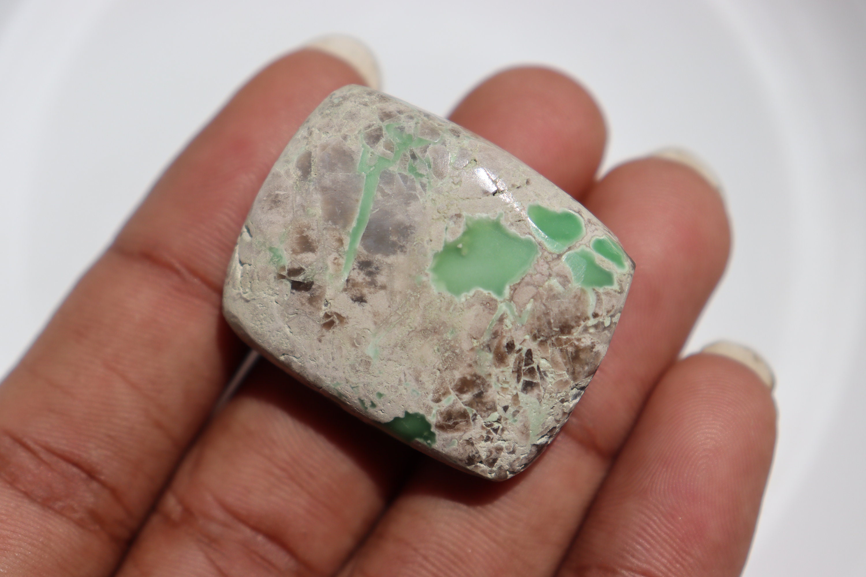 Variscite Palm Stone, Variscite Pocket Stone, Green Variscite Gemstone ...