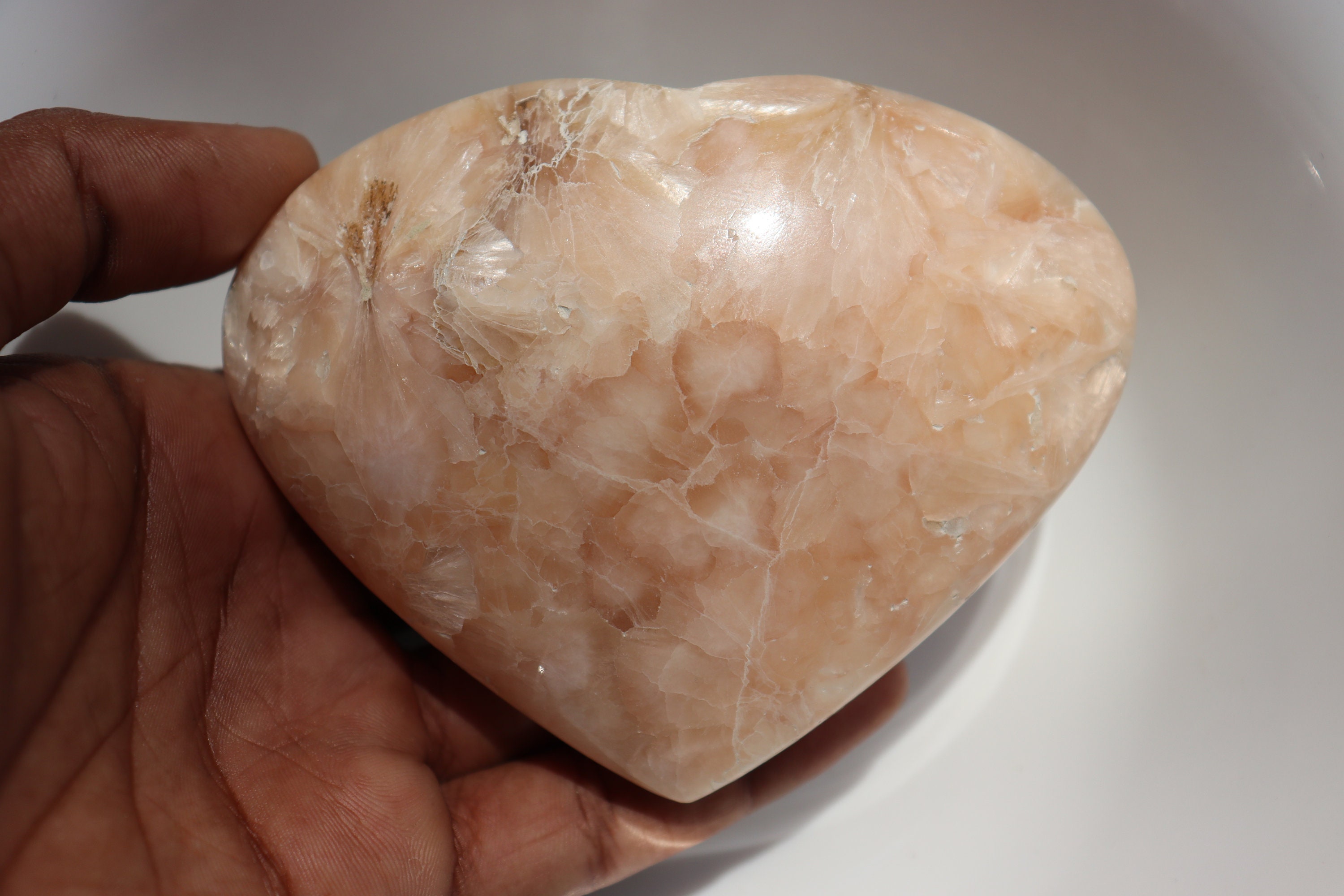XXL Peach Stilbite Heart the Stone With Lots of Healing - Etsy