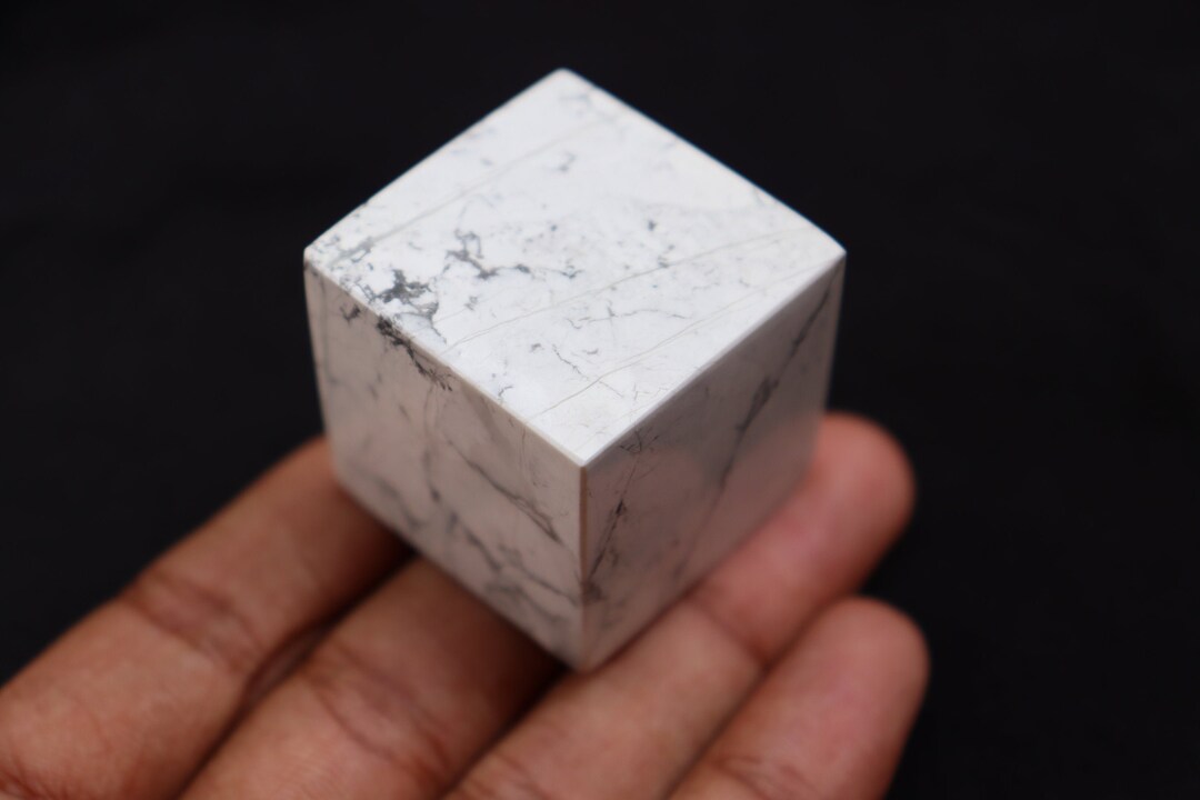 Natural Howlite Cube Crystal, White Howlite Cube Stone, Cube Stone ...