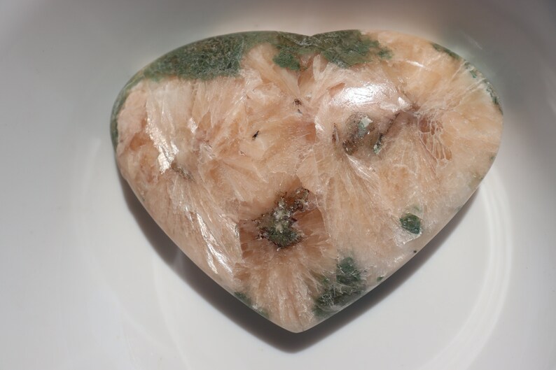 XXL Peach Stilbite Green Stillbite Mixed Heart the Stone | Etsy