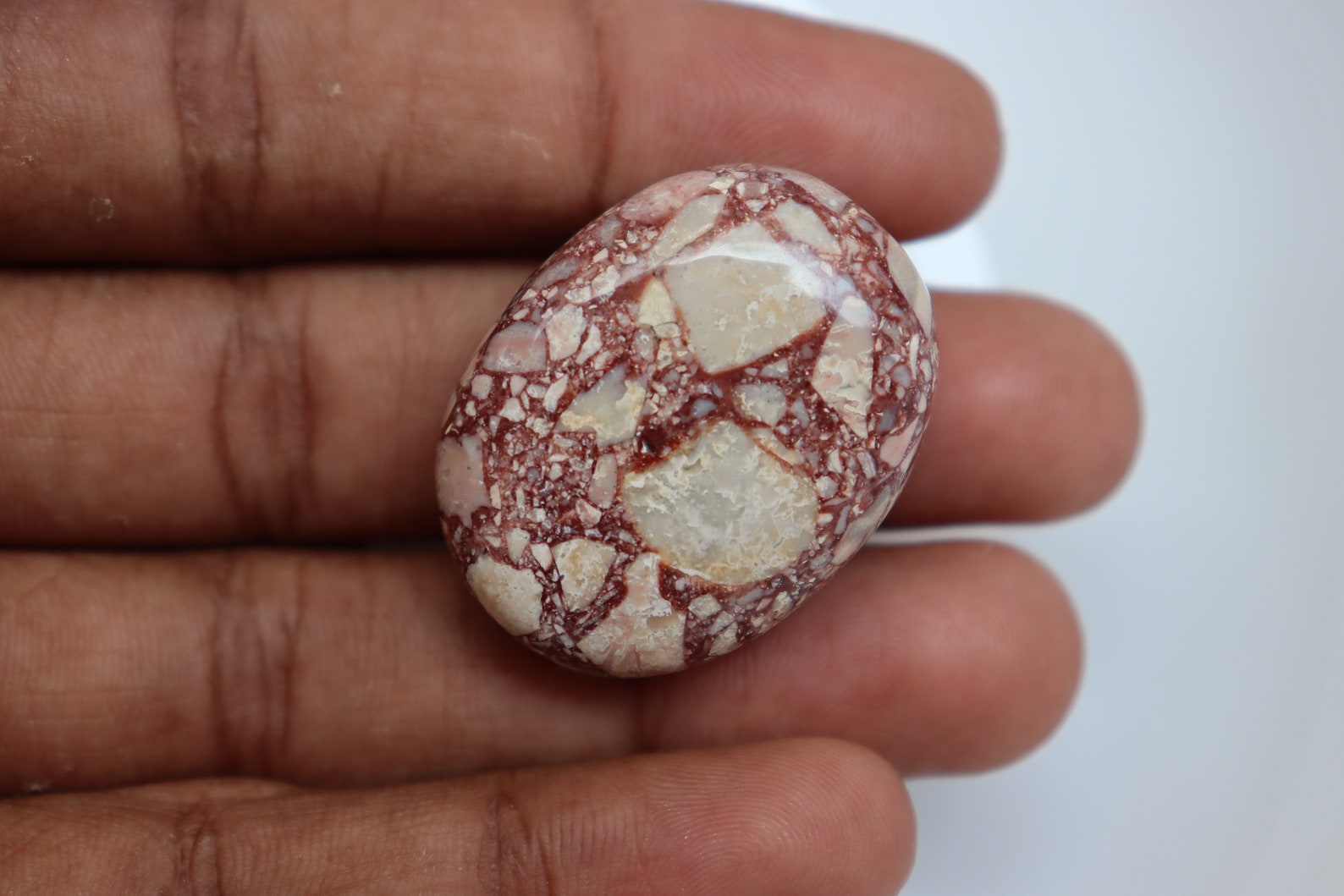Pink Mookaite Palm Stone Gemstone, Natural Pink Mookaite Palm Stone ...