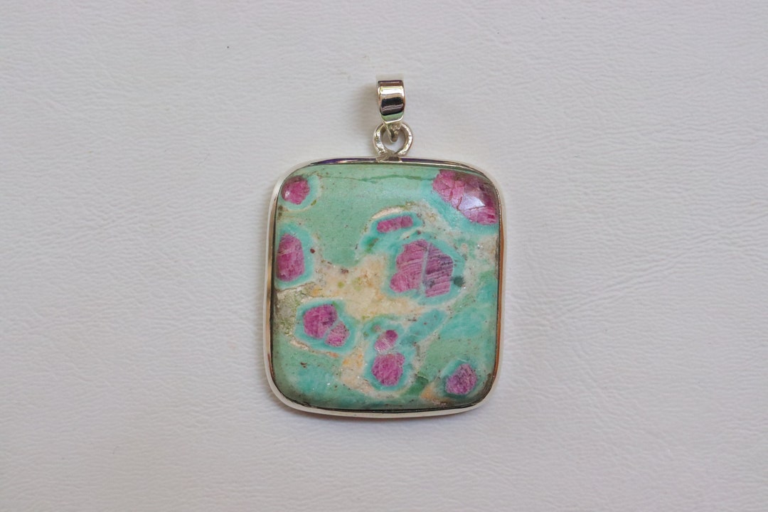 Ruby Fuchsite Pendant, 925 Sterling Silver Pendant, Natural Ruby ...
