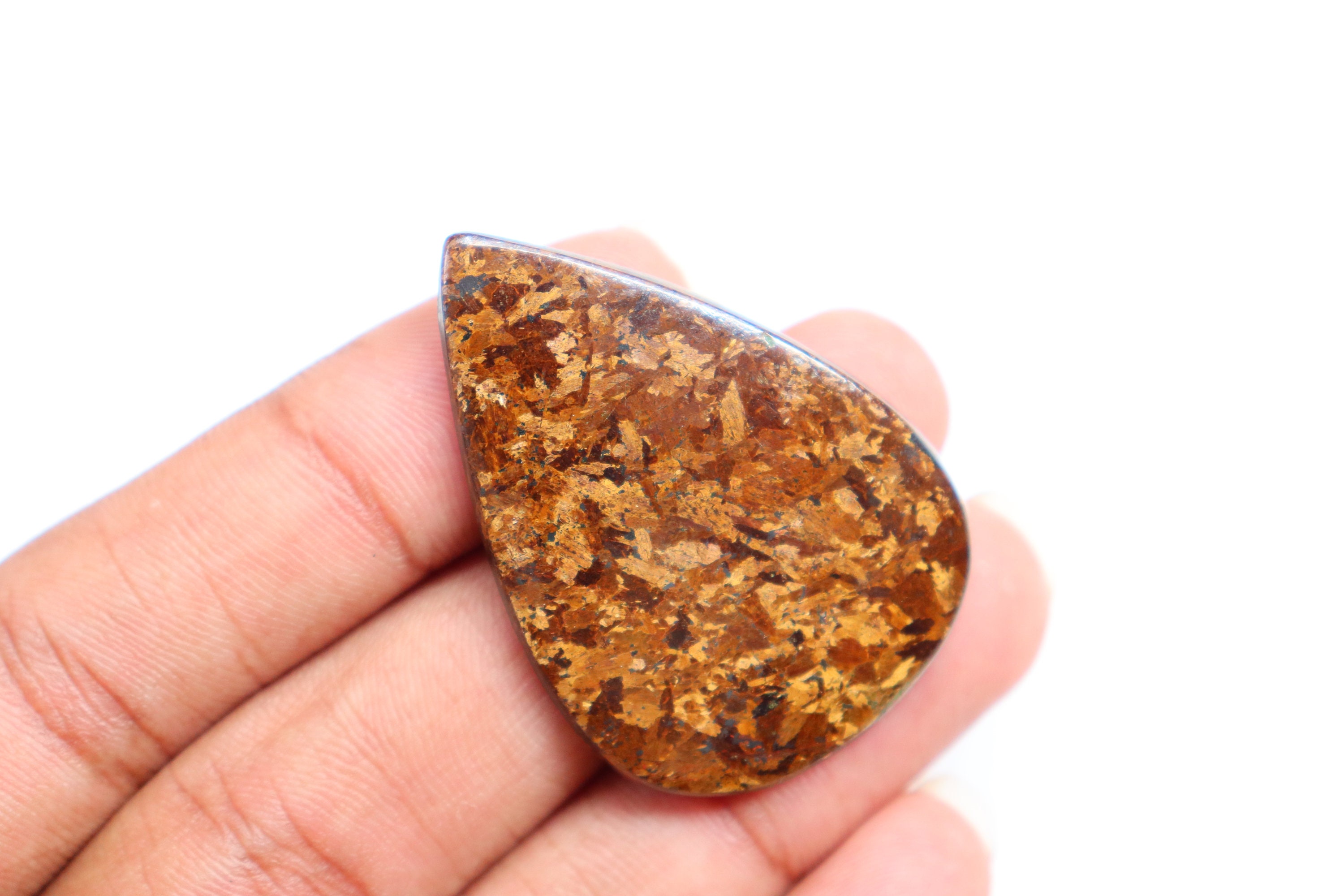 Luminous Bronzite Cabochon Shimmering Golden Swirls Bronzite | Etsy