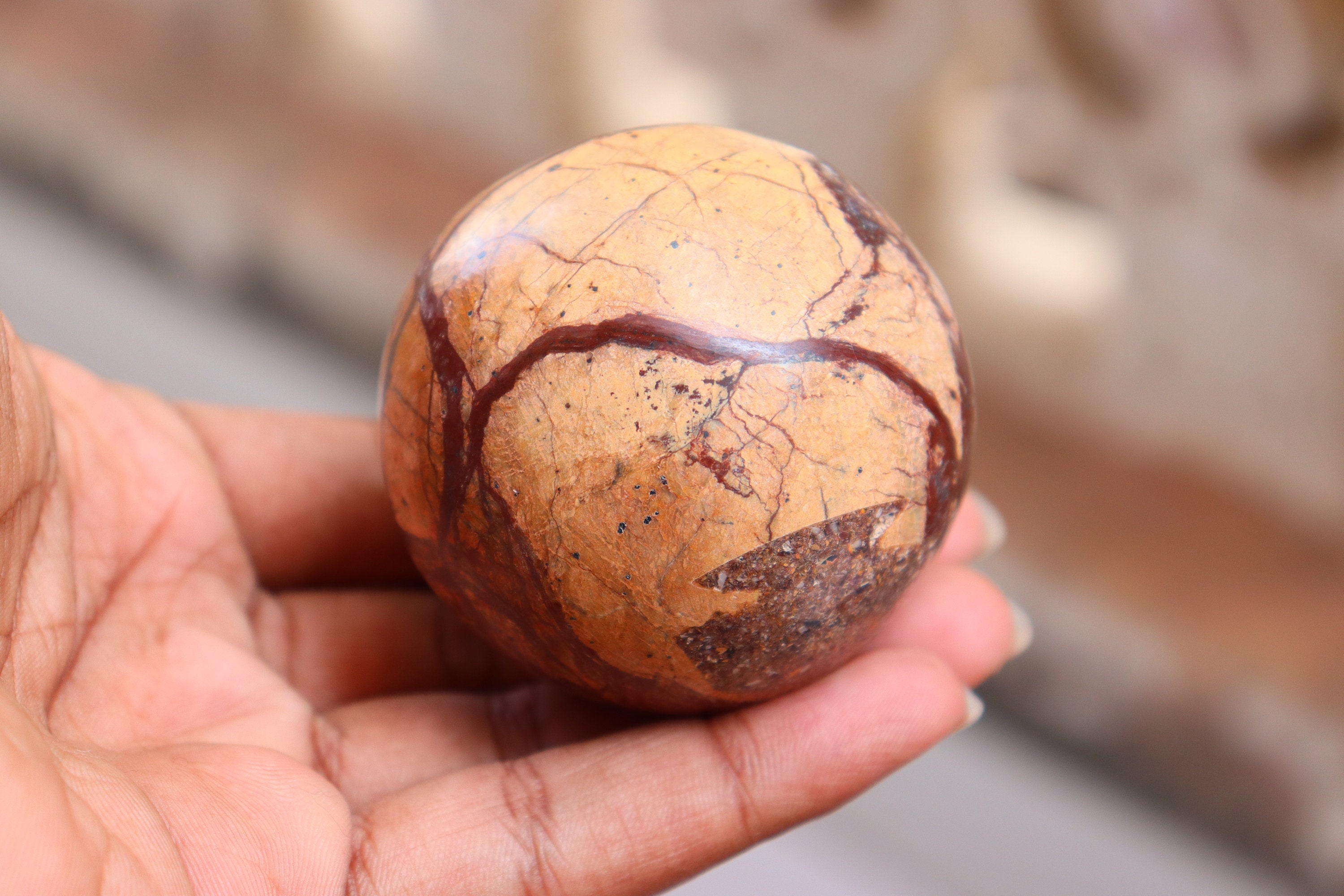 Natural Spider Web Jasper Sphere Crystal Sphere Healing | Etsy
