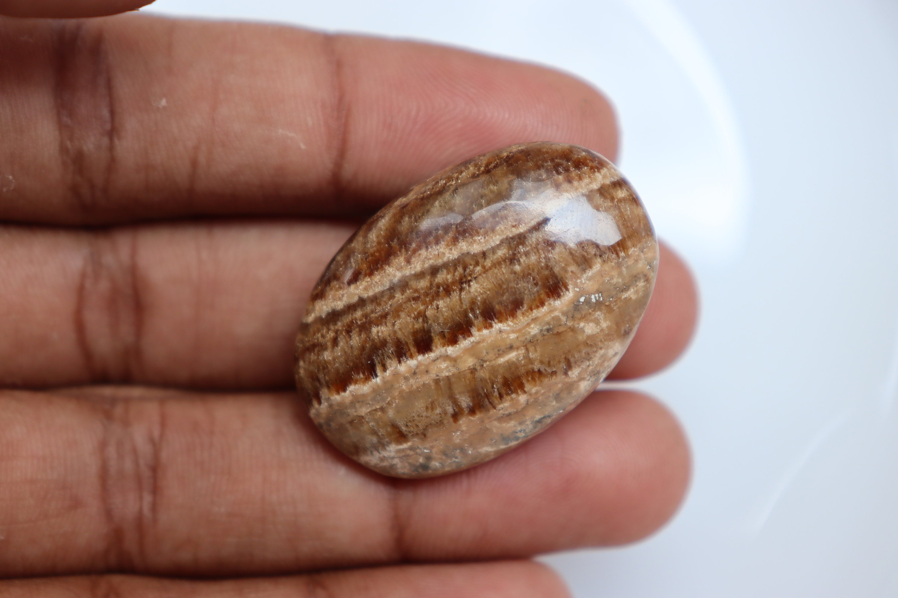Natural Yellow banded aragonite palm stone. healing stone | Etsy