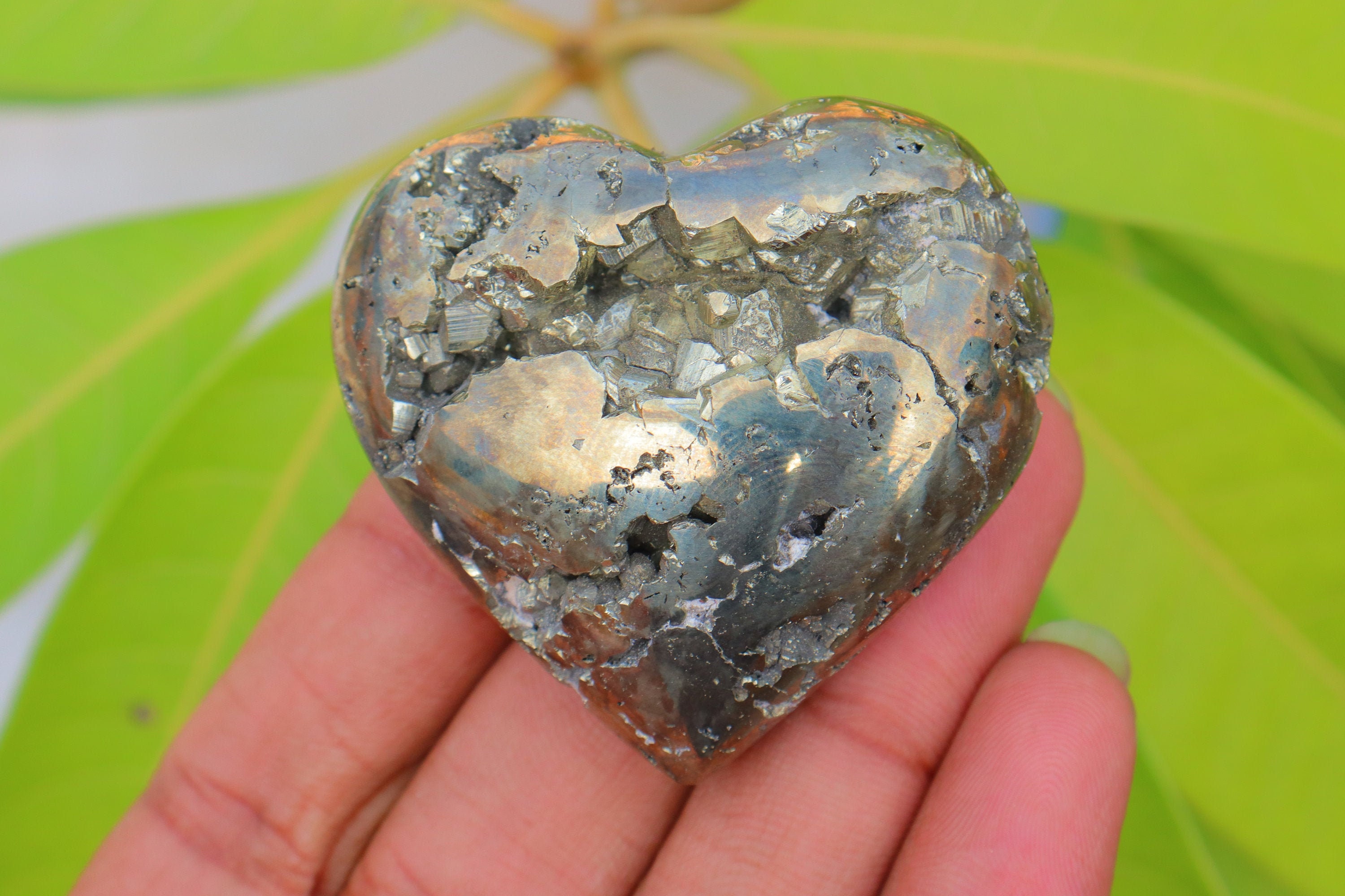 Pyrite Heart 115g Natural Untreated Golden Pyrite Polished | Etsy