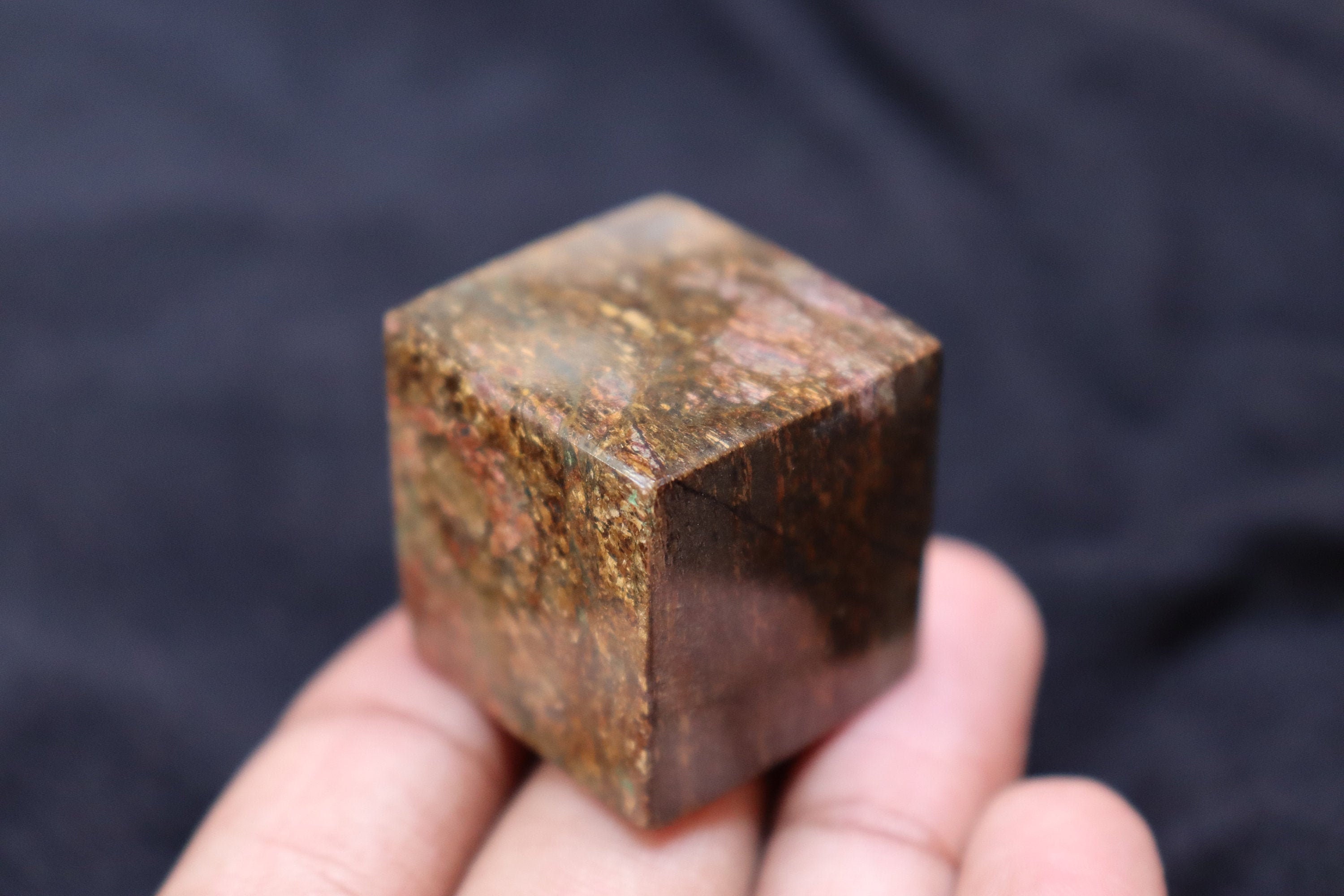 Luminous Bronzite Cube Stone Shimmering Golden Swirls | Etsy