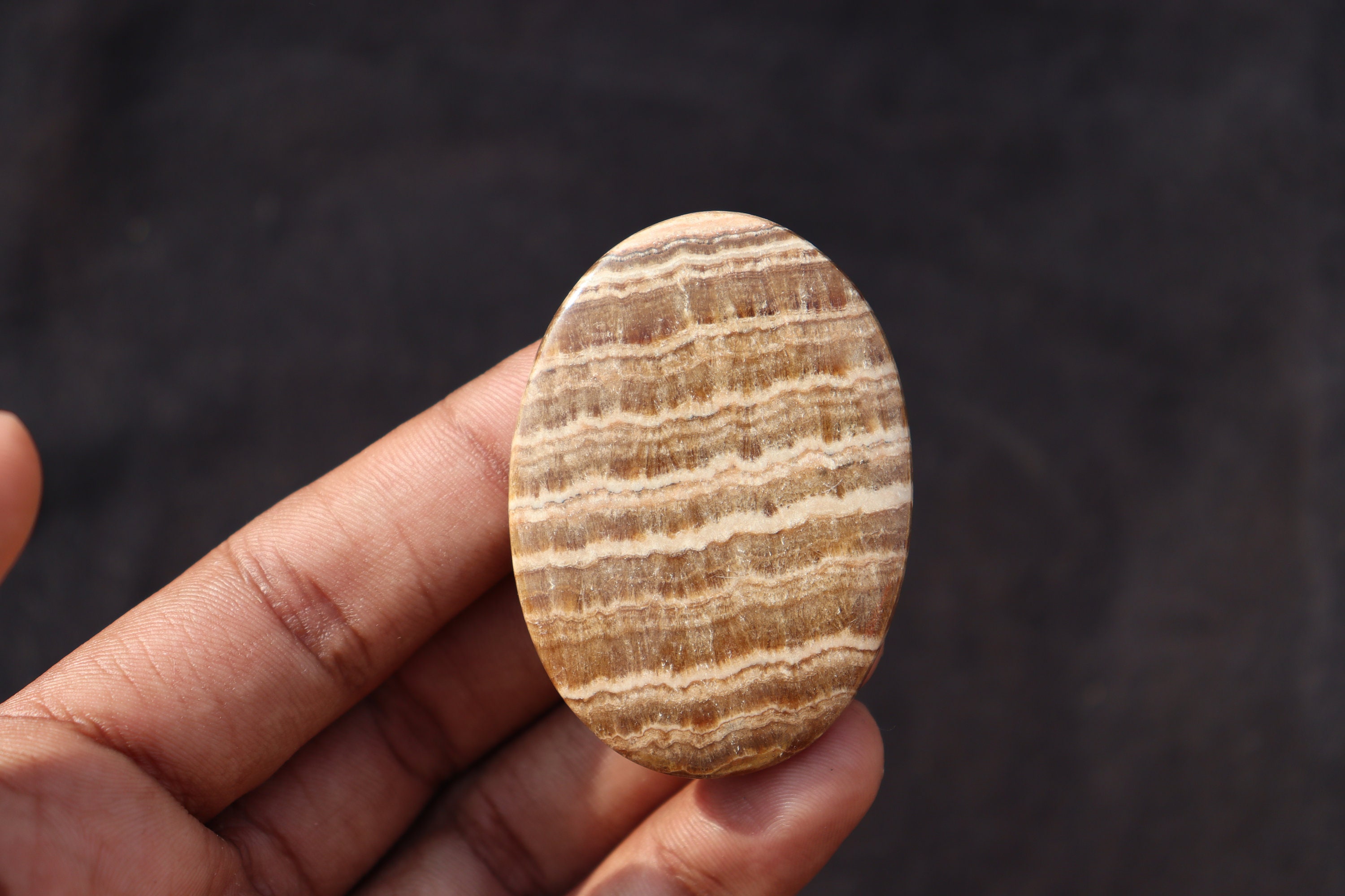 Natural Yellow banded aragonite cabochon stone. healing stone | Etsy