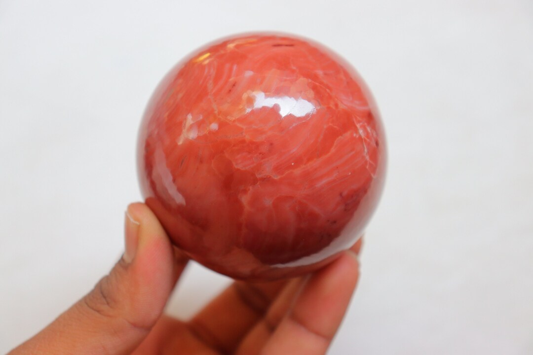 Extra Large 76mm Pink Serpentine Sphere, Natural Pink Serpentine ...