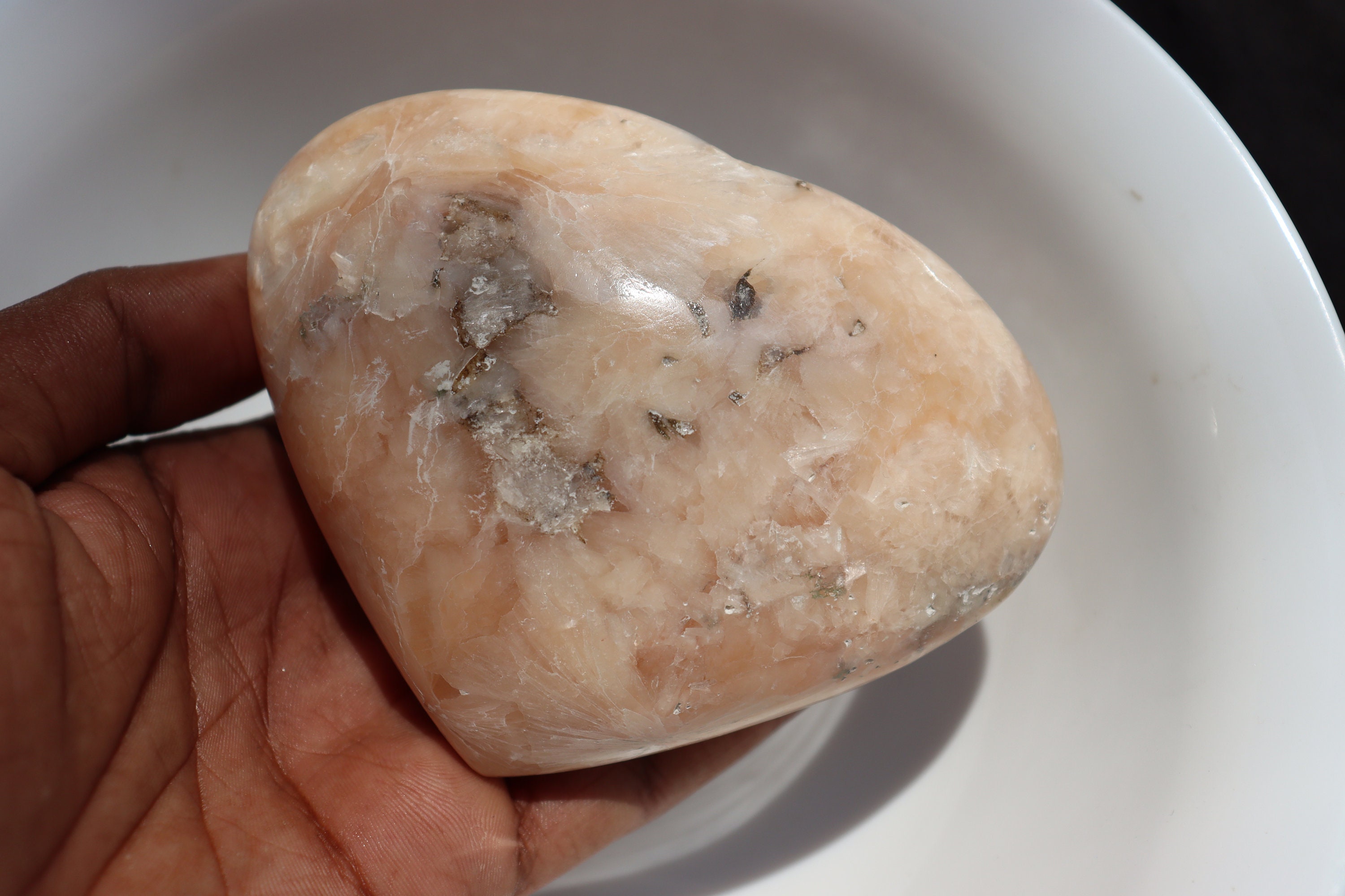 XXL Peach Stilbite Heart the Stone With Lots of Healing - Etsy