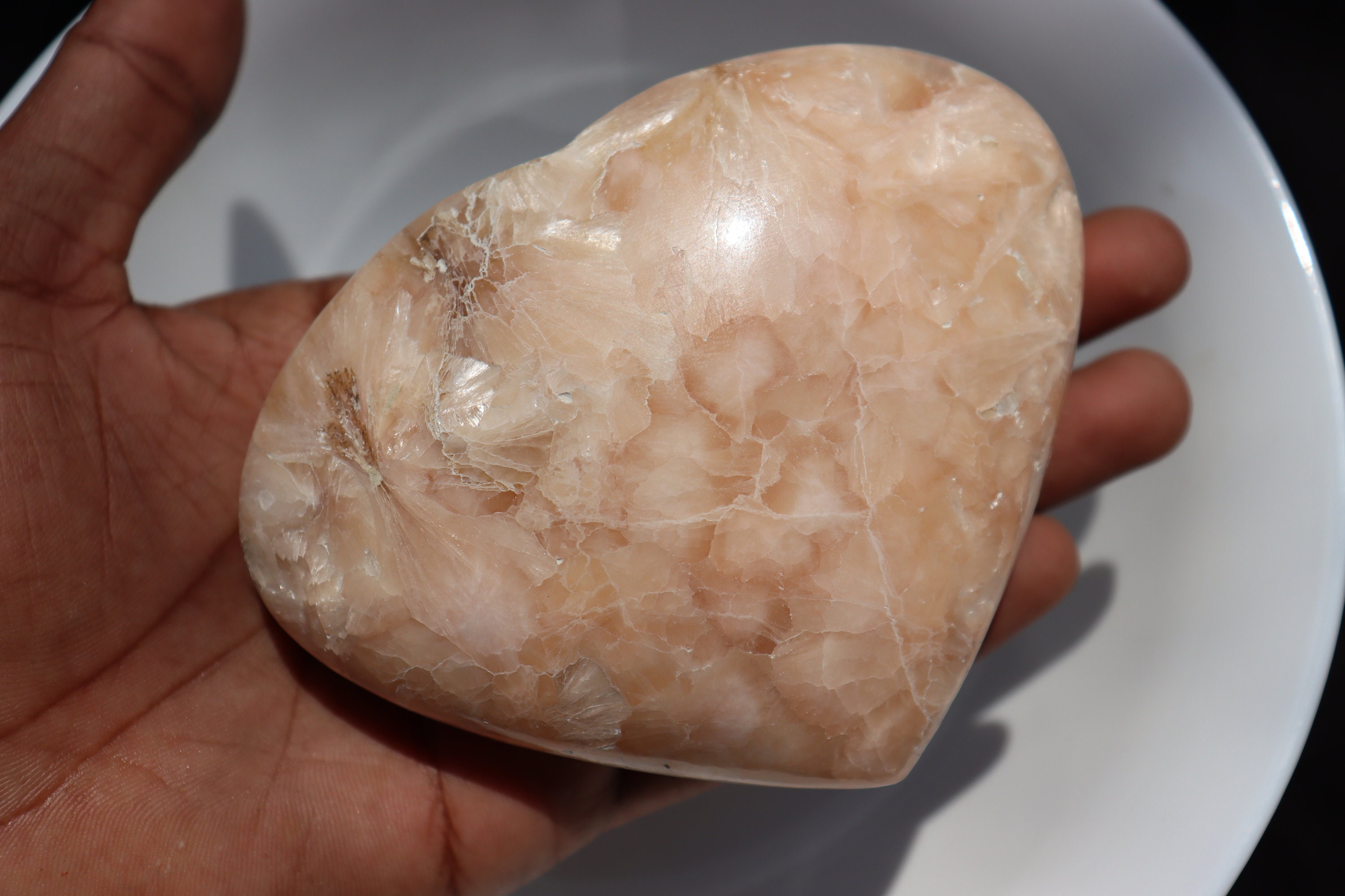 XXL Peach Stilbite Heart the Stone With Lots of Healing - Etsy