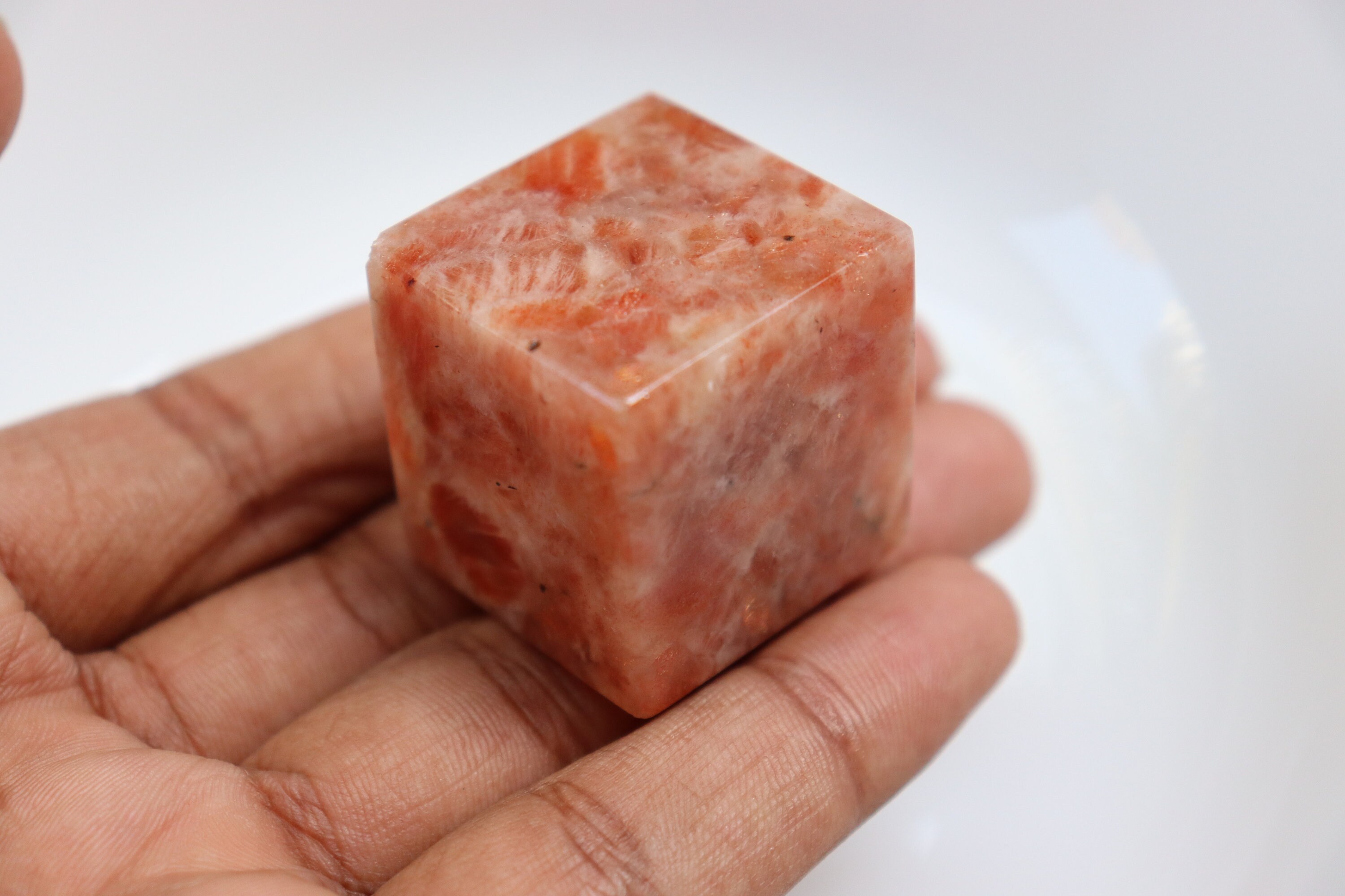 Sunstone Cube Stone Polished Gemstone Smooth Cube | Etsy