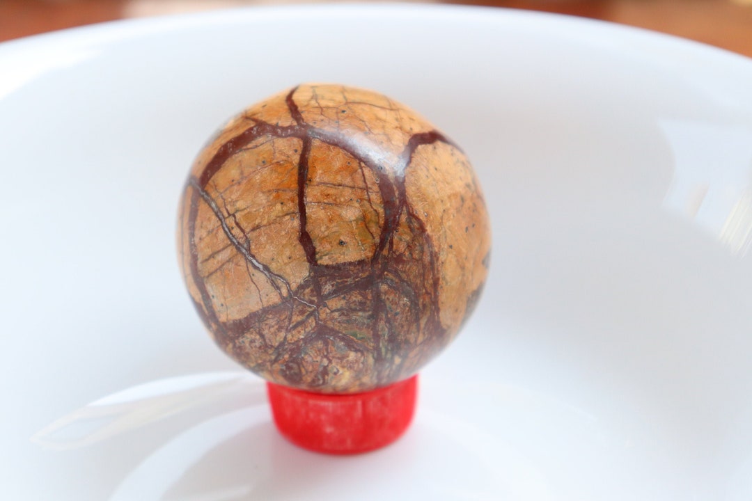 Natural Spider Web Jasper Sphere, Crystal Sphere, Healing Sphere, Brown ...