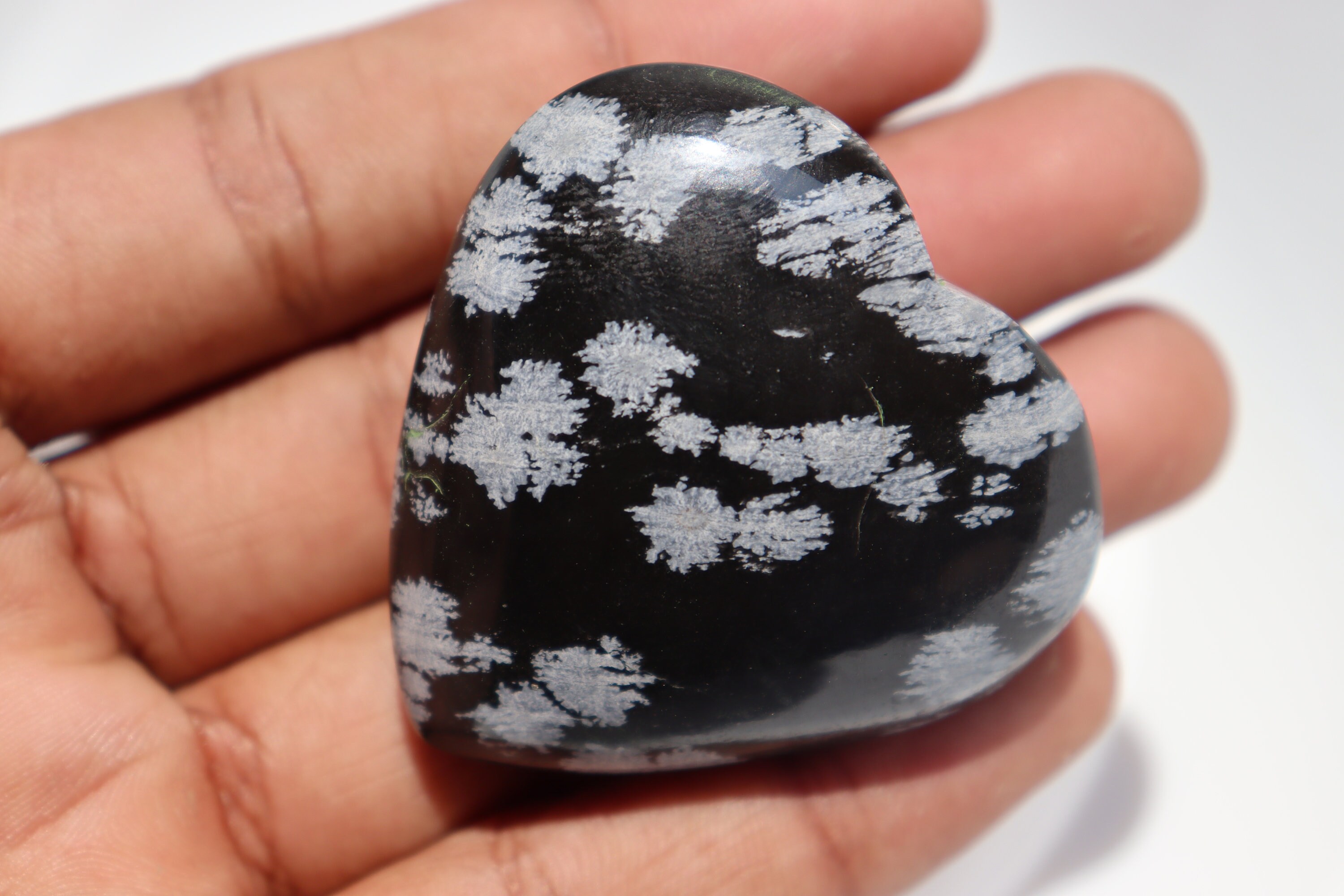Snowflake Obsidian Heart Base & Solar Plexus Chakras Healing - Etsy