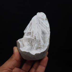 Superb Scolecite Spray Inside Quartz Geode, Natural Scolecite Geode ...