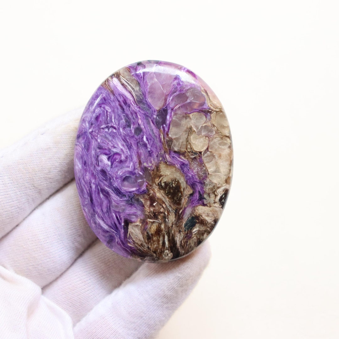 Rare Charoite Palmstone, Natural Charoite Stone From Russia, High ...