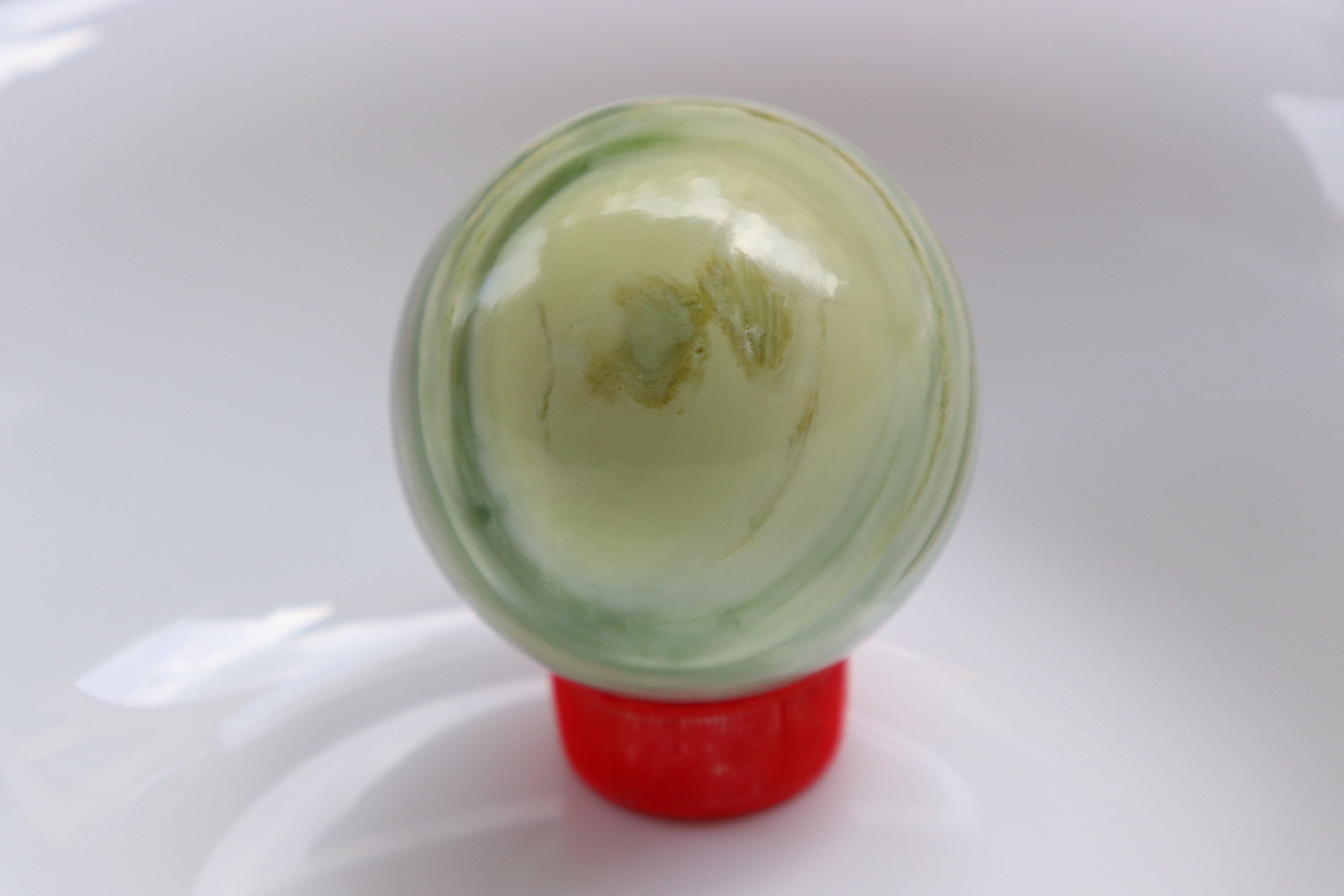 Green Serpentine Sphere Stone, Banded Green Serpentine Sphere Stone ...