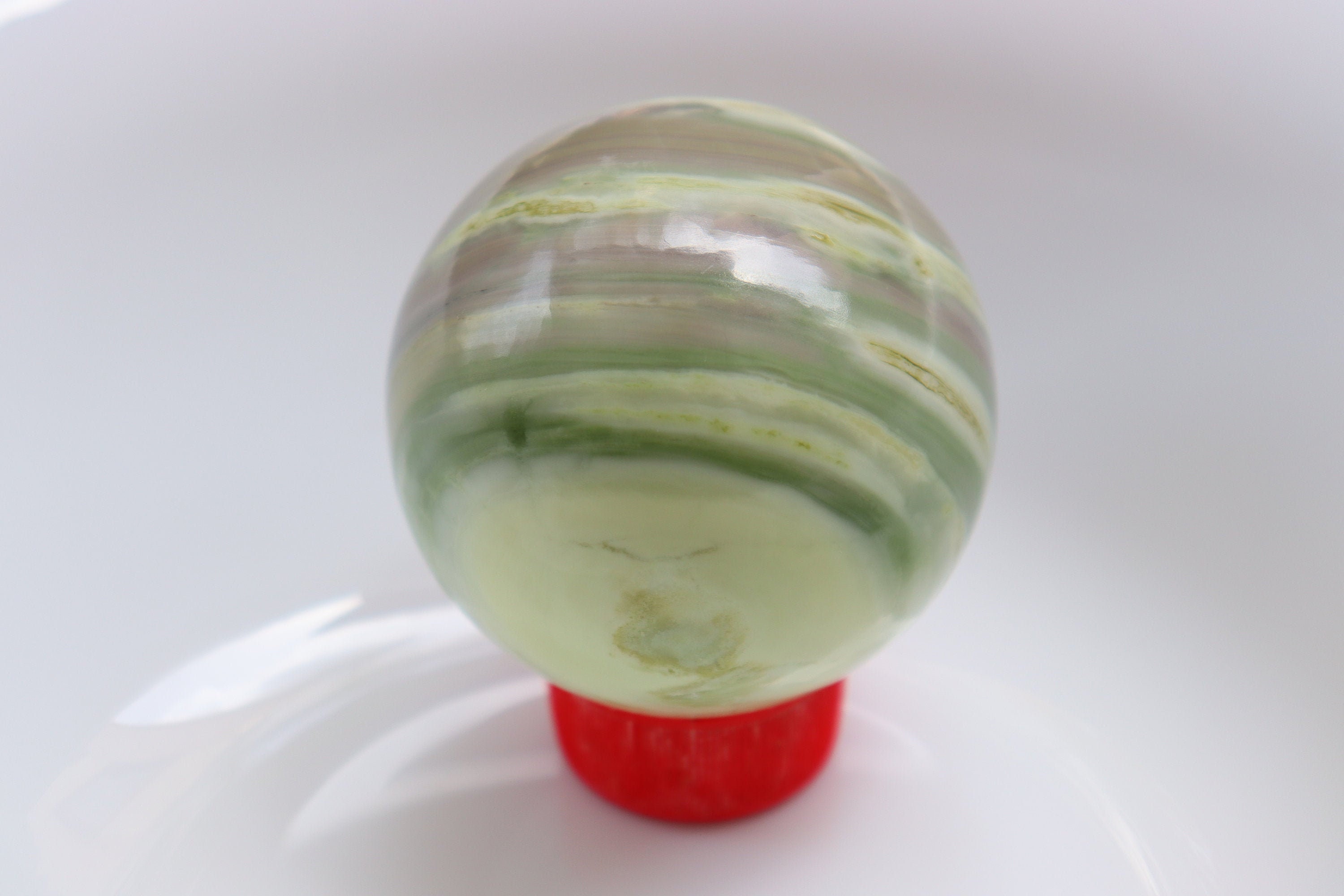 Green Serpentine Sphere Stone Banded Green Serpentine Sphere - Etsy