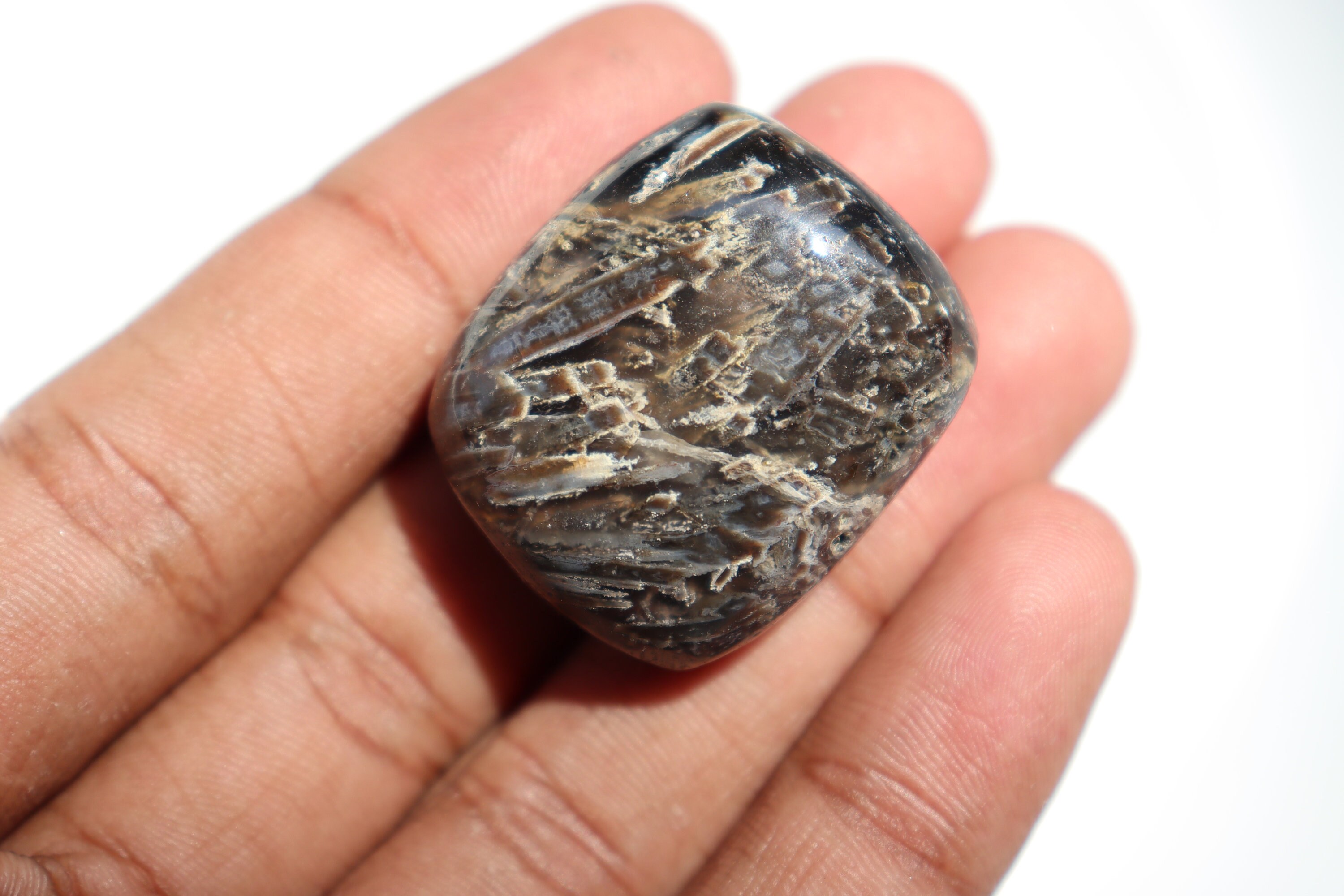 Natural Turkish Stick Agate Palm stone crystal gemstone | Etsy