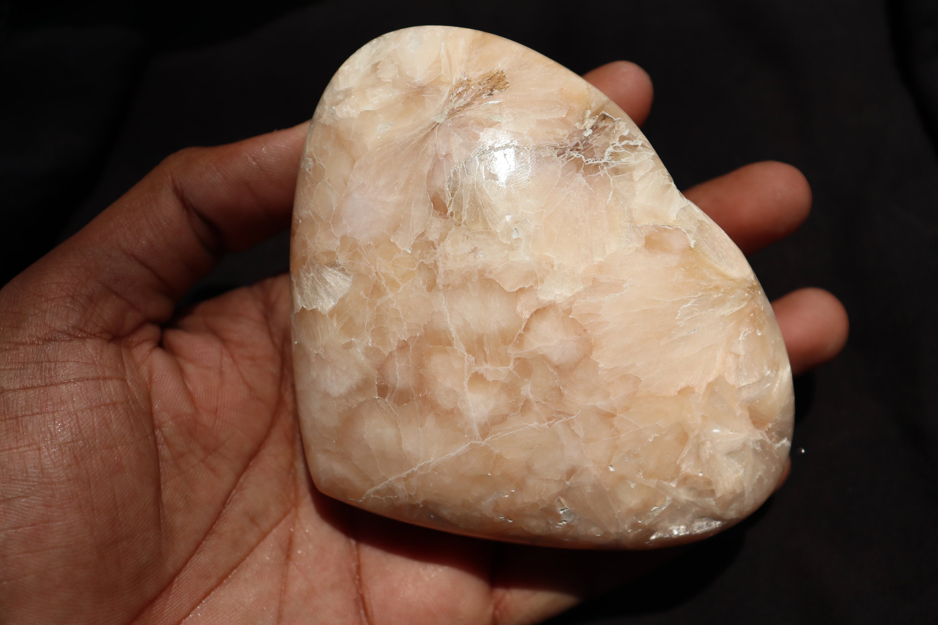 XXL Peach Stilbite Heart the Stone With Lots of Healing - Etsy