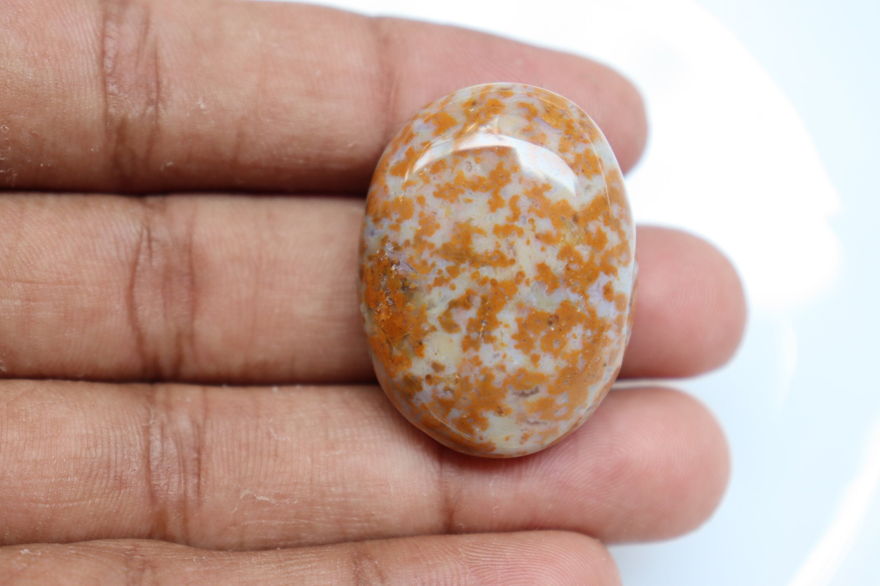 Polka Dot Agate, Palm Stone, Gemstone, Natural Polka Dot Agate, Healing ...