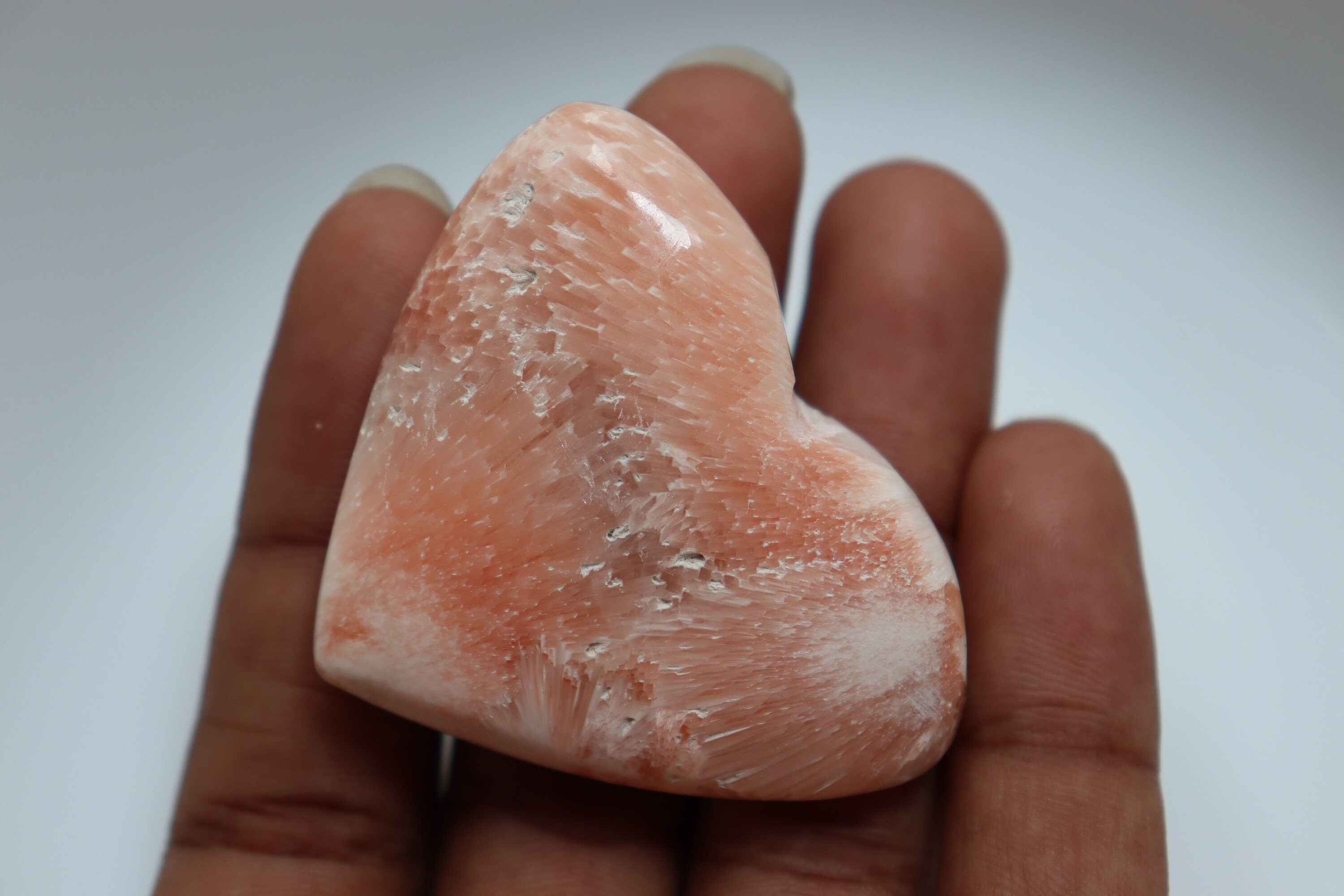 Natural Pink Scolecite Heart Stone, Pink Scolecite Heart Stone, Pink ...