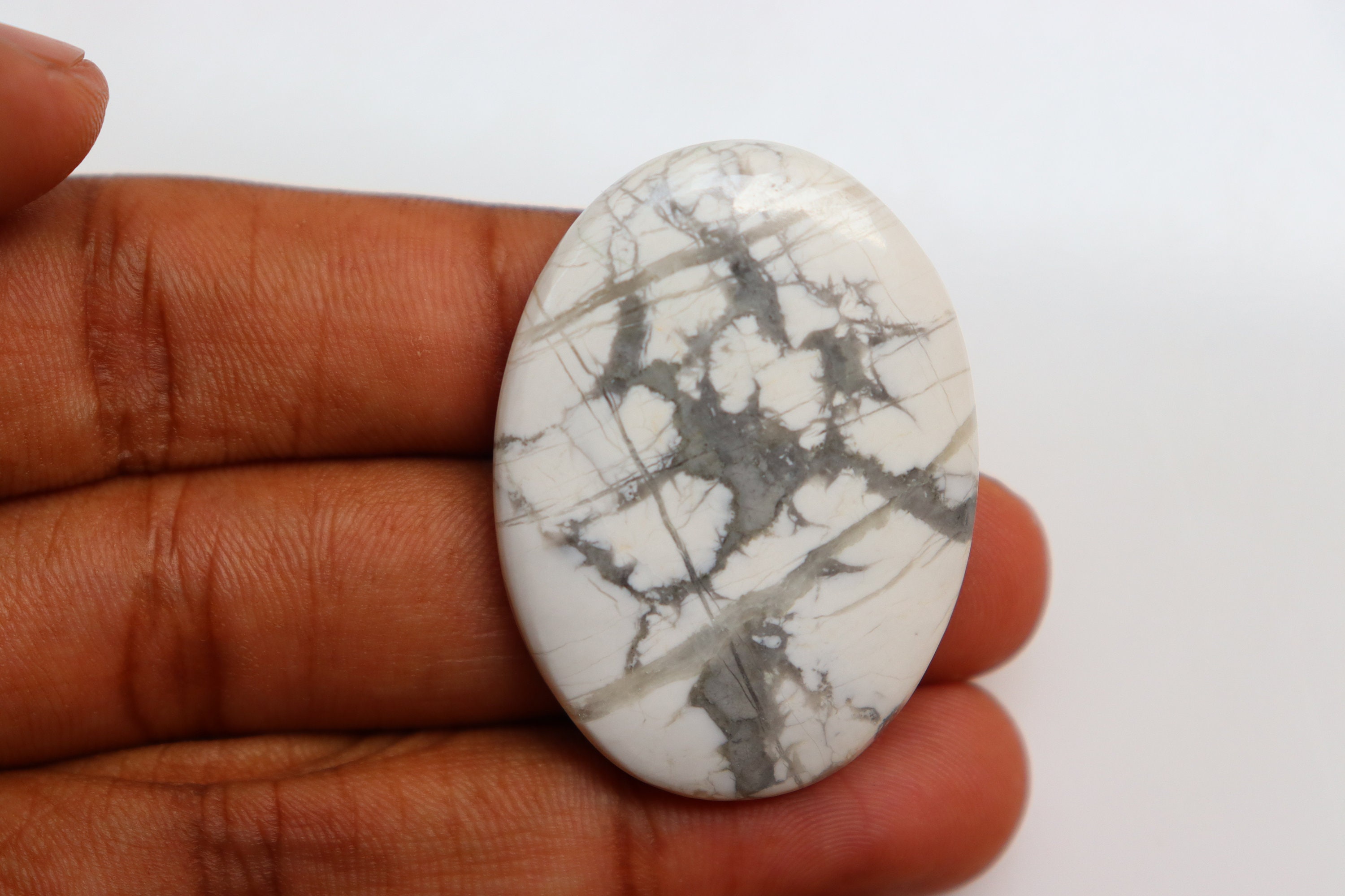 Natural Howlite Cabochon crystal White Howlite Stone | Etsy