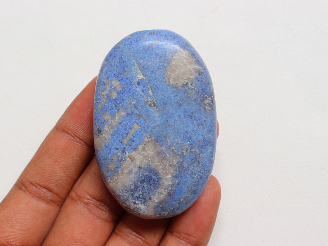 Blue Dumortierite Palm, Natural Dumortierite, Dumortierite Quartz ...