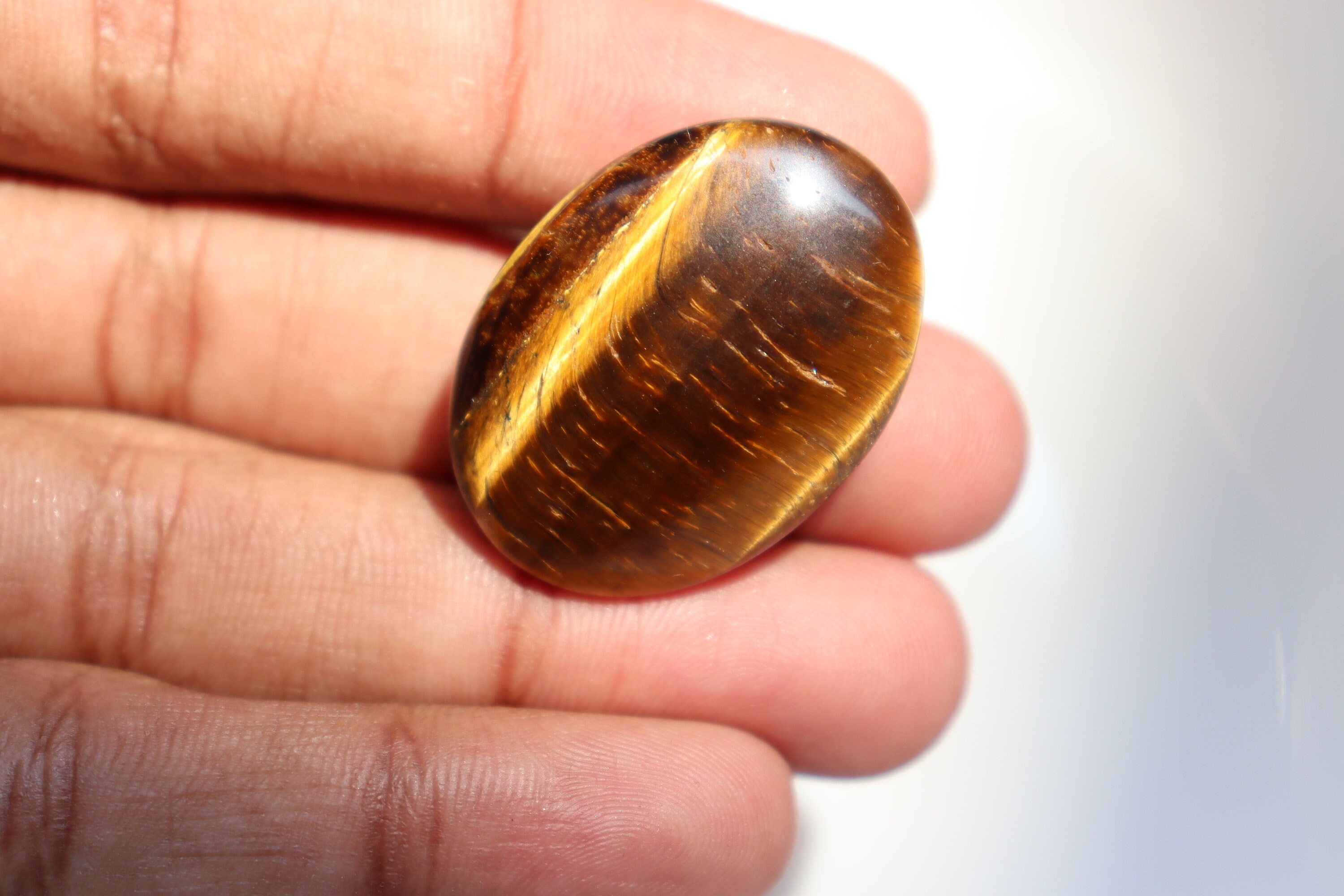 Natural Tiger Eye Palm Stone for Reiki and Chakra Healing - Etsy
