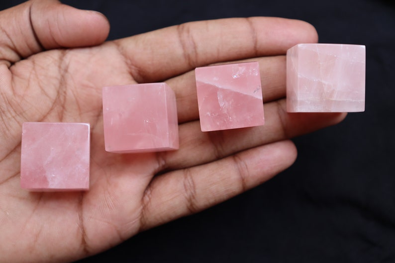 A+ Rose Quartz Cube Stone | Cube Stones | Healing Stone | Cube Stone ...