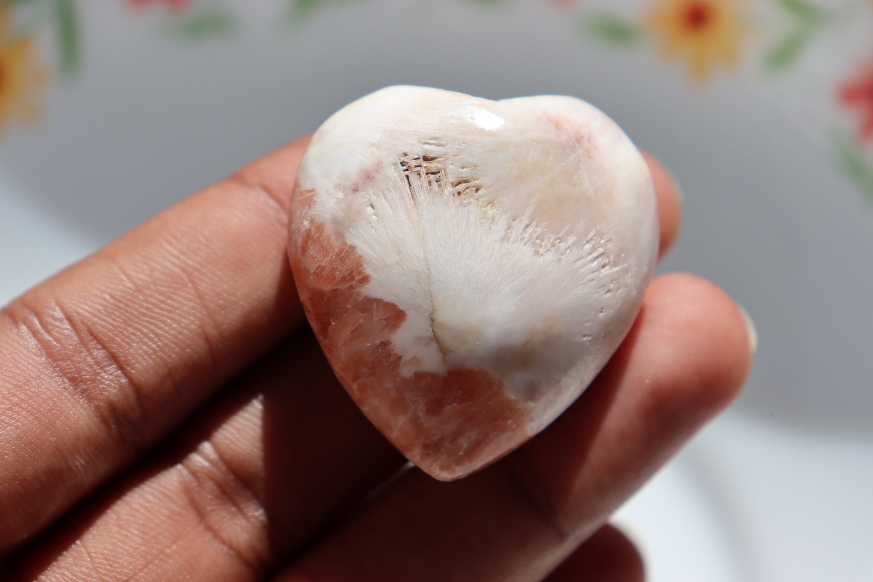 Natural Pink Scolecite Heart Stone, Pink Scolecite Heart Stone, Pink ...