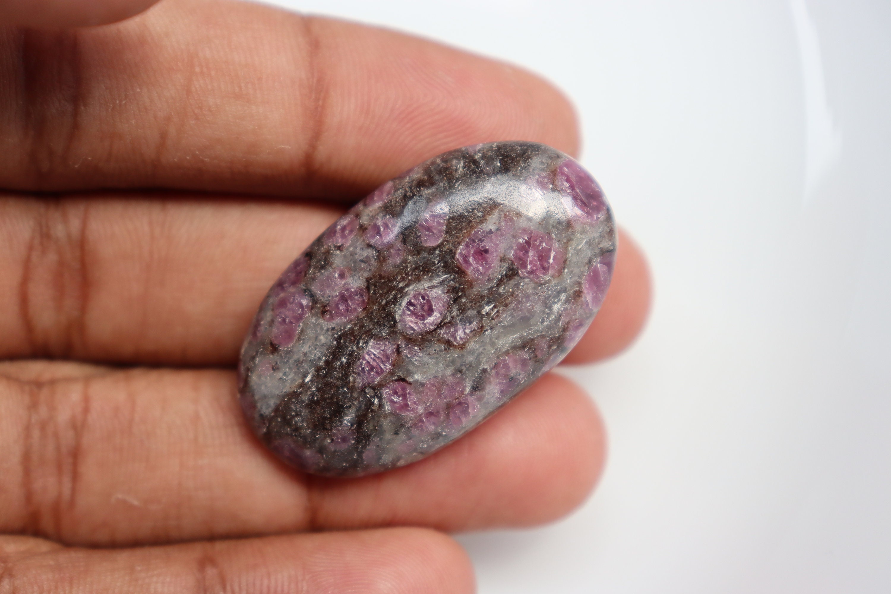 Rubellite (pink Tourmaline) Crystal Palm Stone Gemstone Healing Heart ...