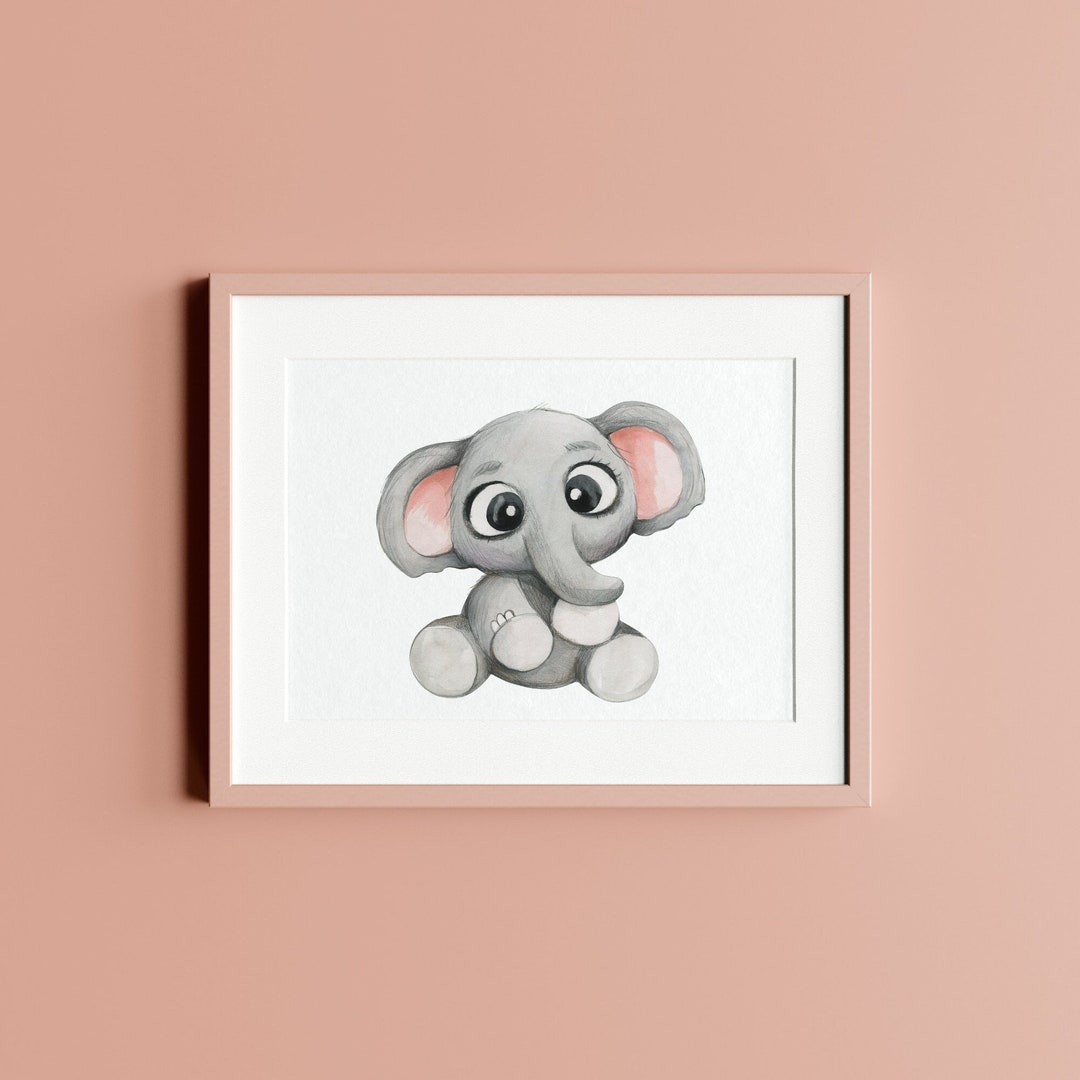 Kinderbild Elefant - hochwertiger Kunstdruck - Kinderzimmerbild ...