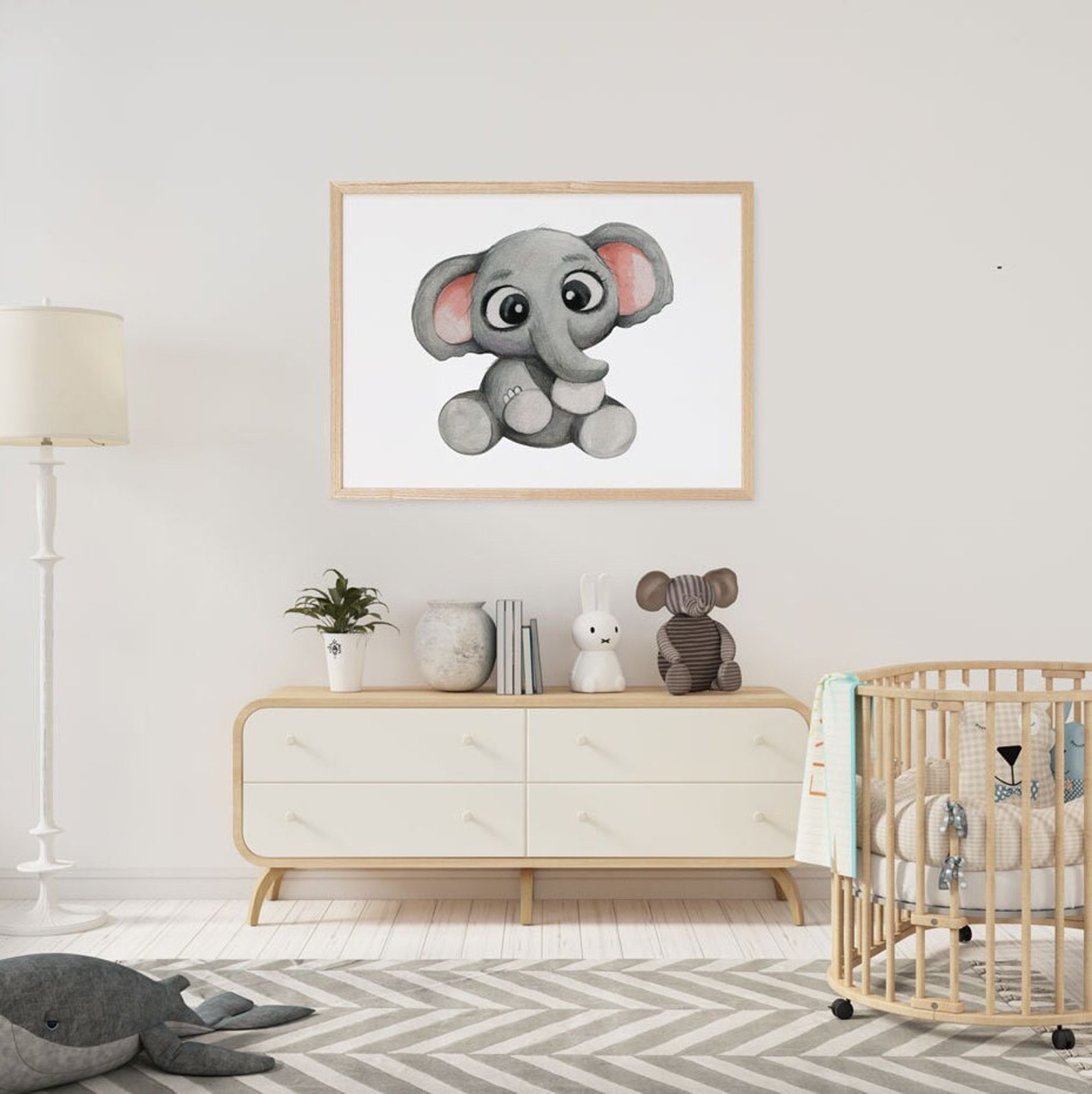 Kinderbild Elefant hochwertiger Kunstdruck - Etsy.de