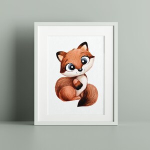 Kinderbild Fuchs hochwertiger Kunstdruck Kinderzimmerbild - Etsy.de